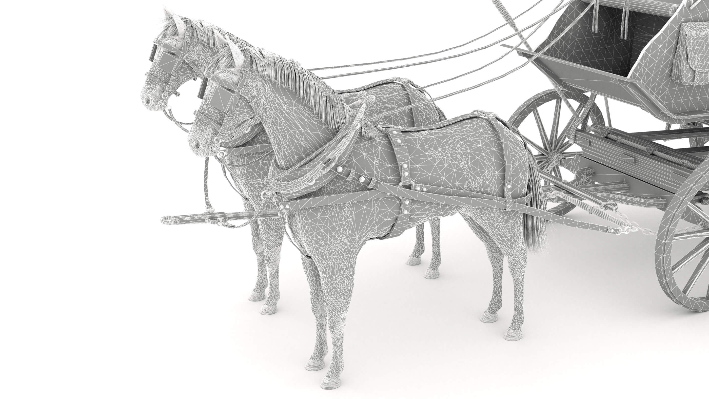 Horse Carriage 4K - 3D Model by Pictorer
