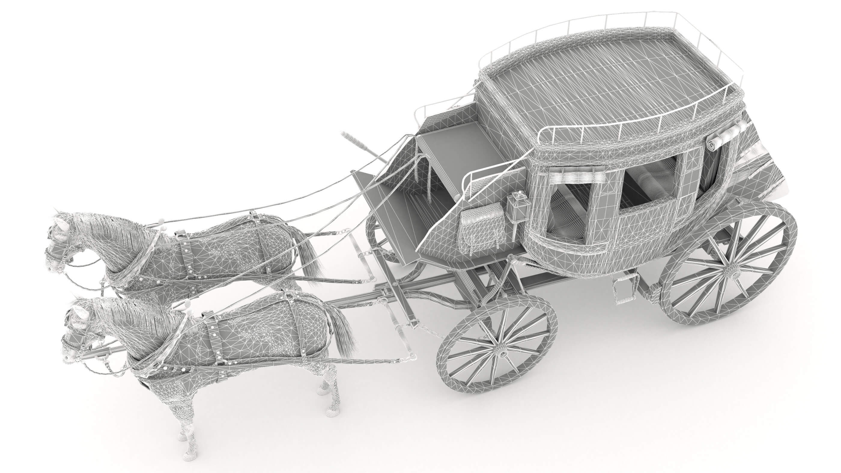 Horse Carriage 4K - 3D Model by Pictorer