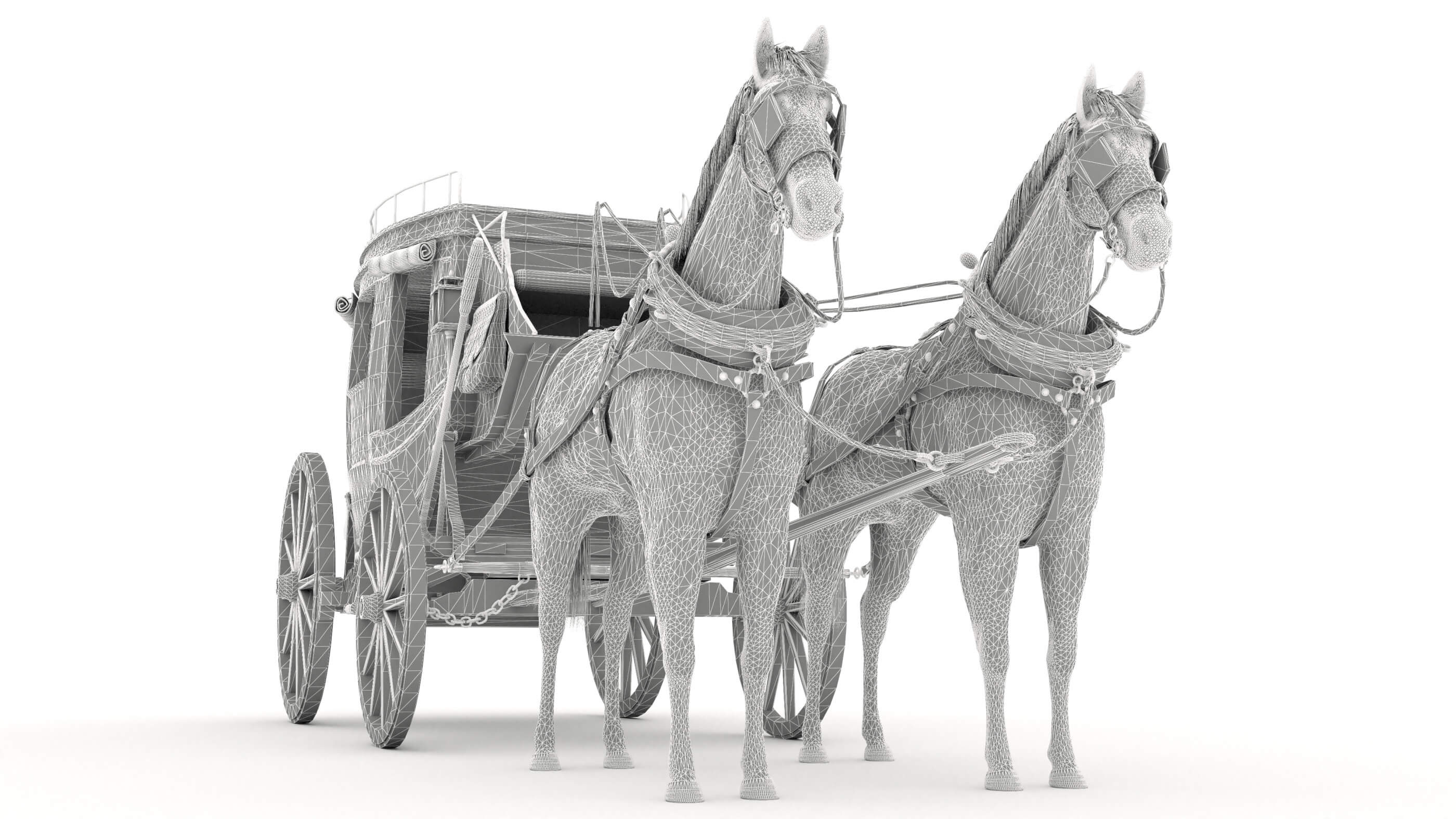 Horse Carriage 4K - 3D Model by Pictorer