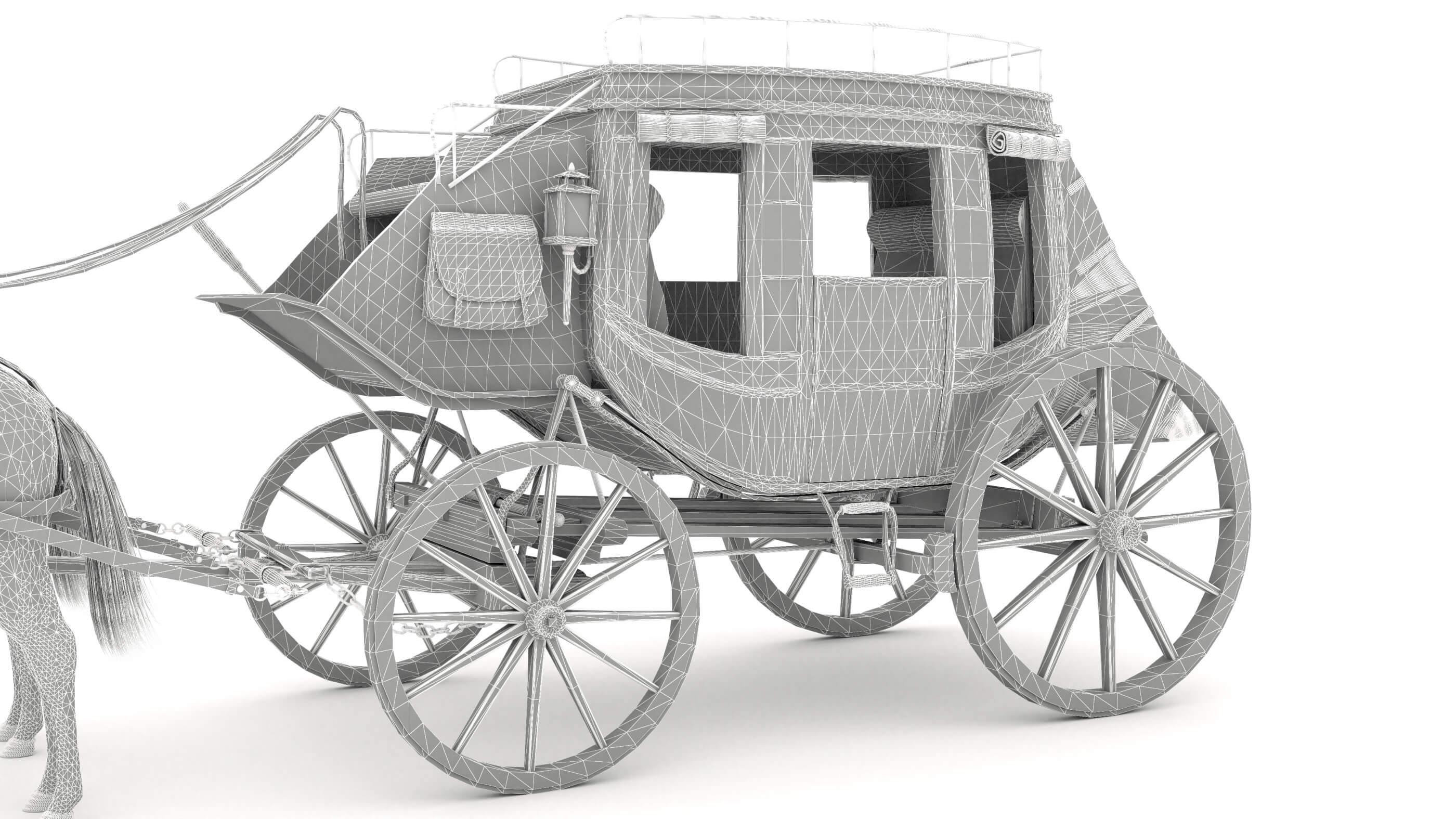 Horse Carriage 4K - 3D Model by Pictorer