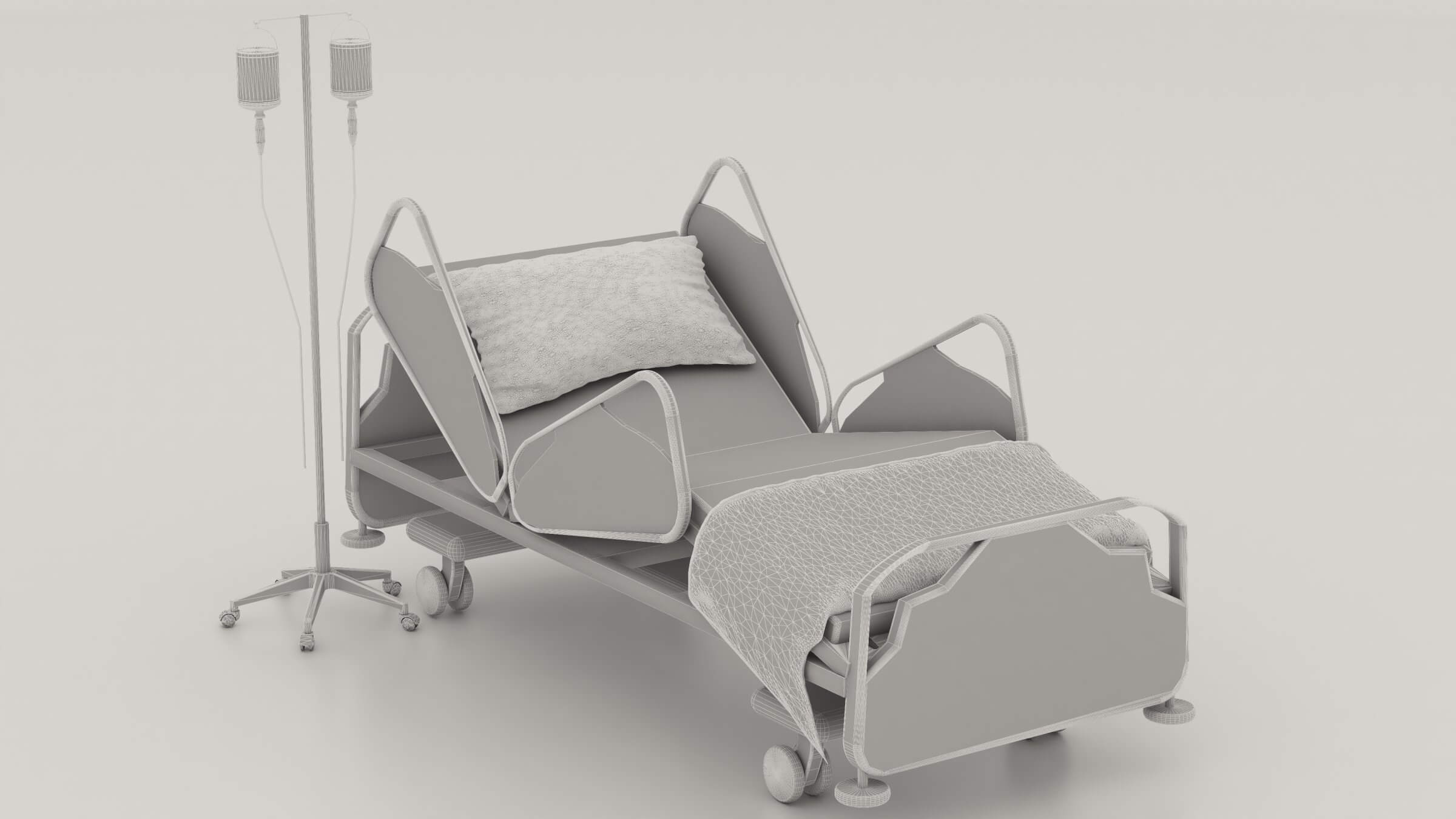 Hospital Bed 2 - 4K 3D Model by Pictorer