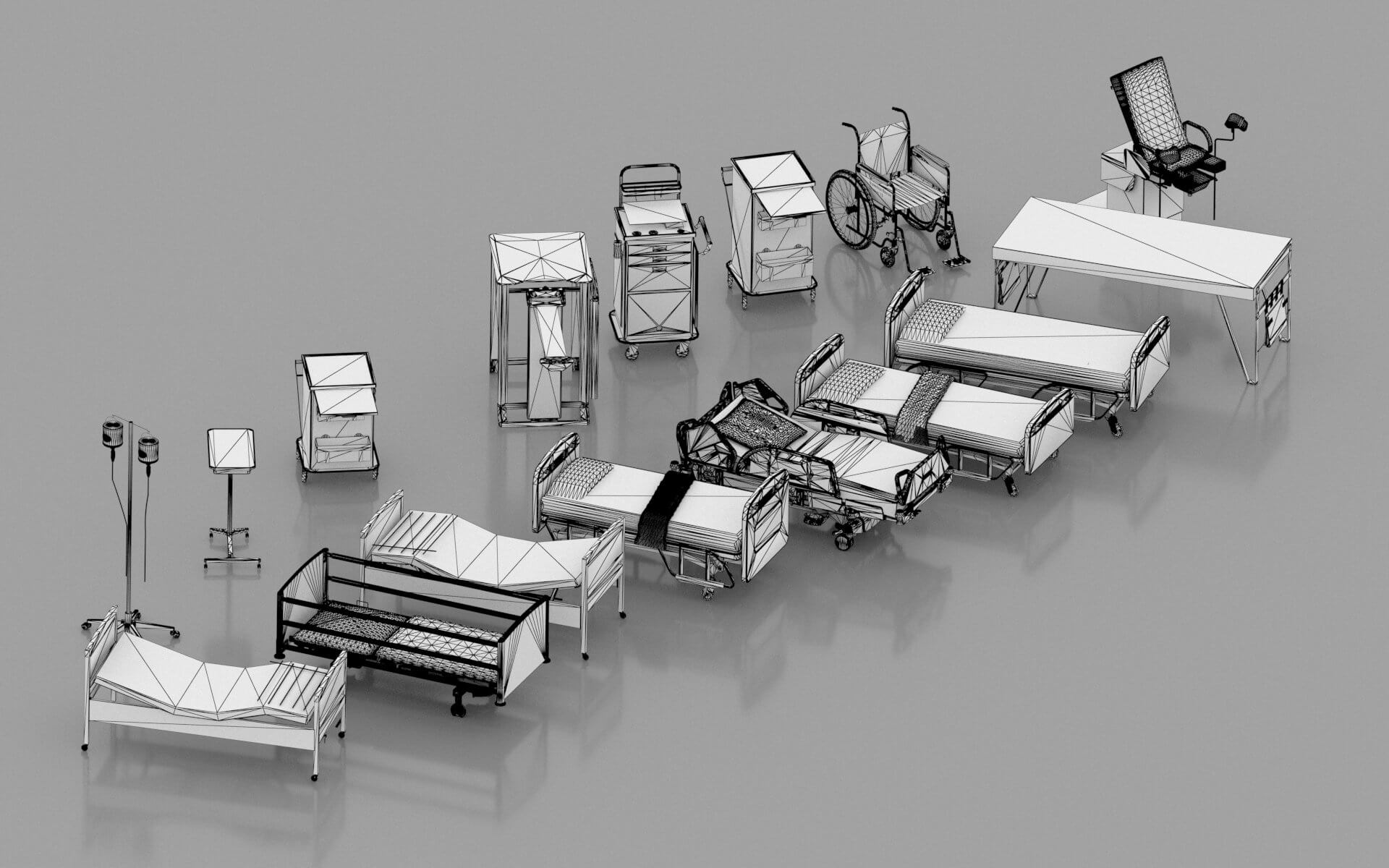 Hospital Goods Collection - 3D Model by Pictorer
