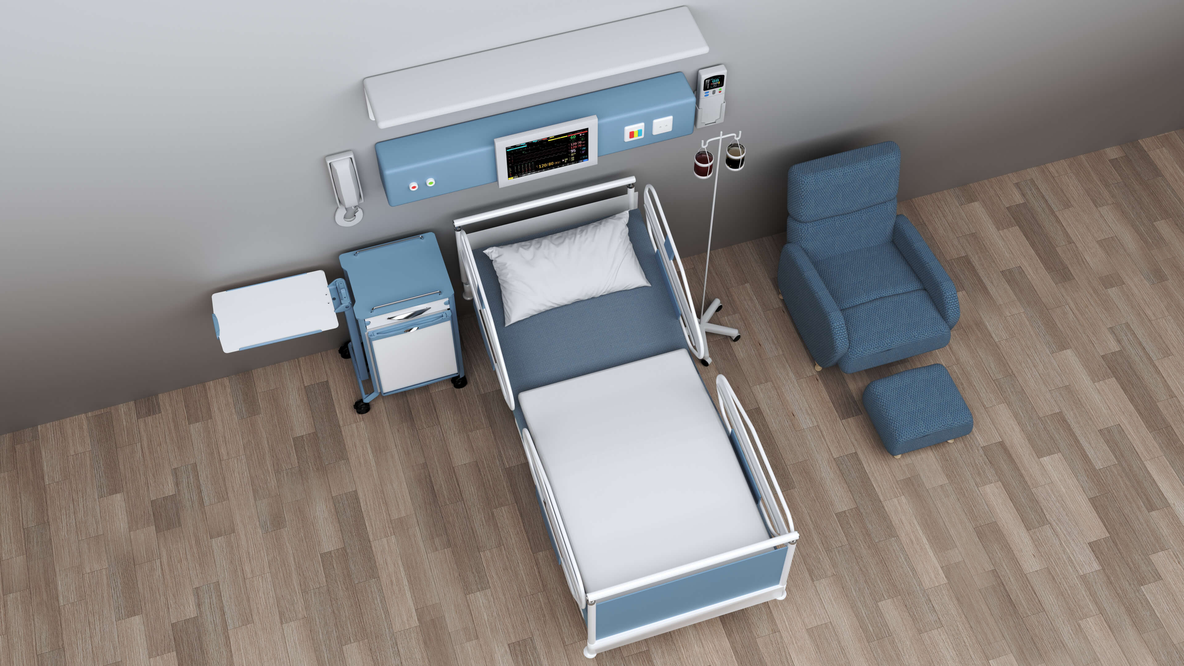 Hospital Room 10 - 8K 3D Model by Pictorer