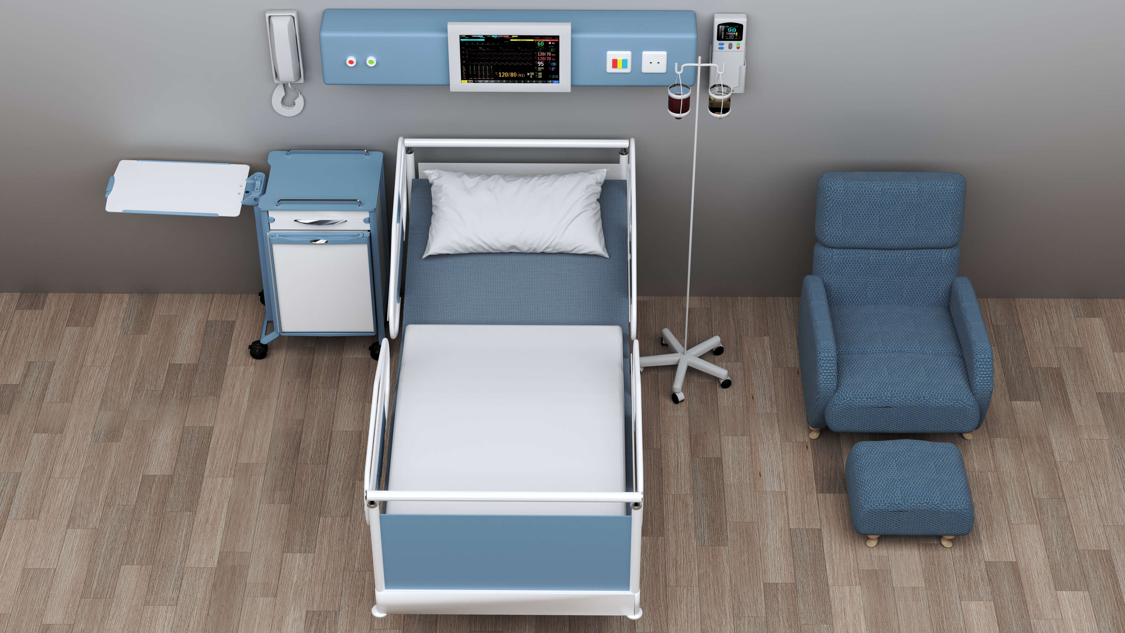 Hospital Room 10 - 8K 3D Model by Pictorer