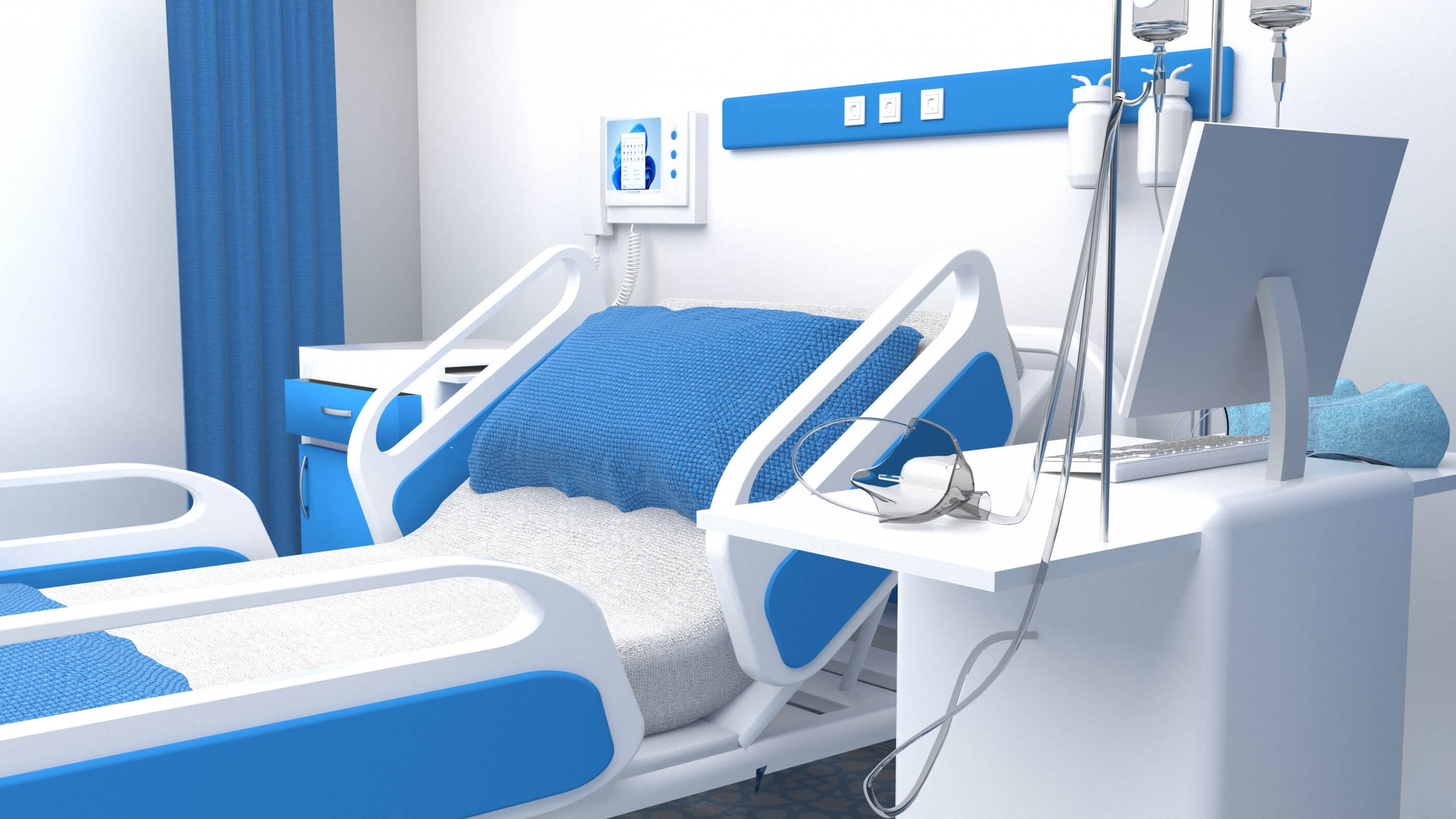 Hospital Room 4 - 4K 3D Model by Pictorer
