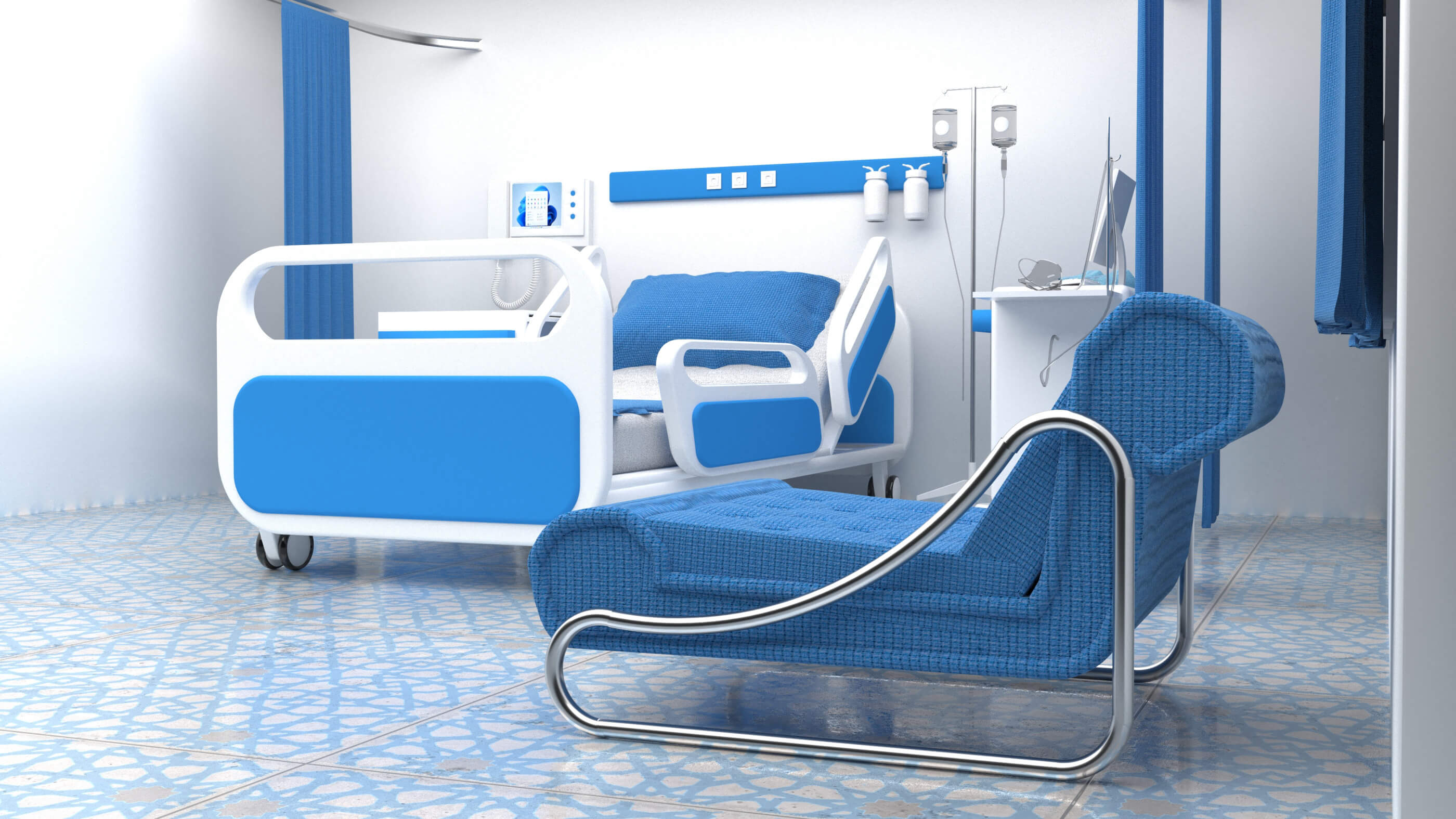 Hospital Room 4 - 4K 3D Model by Pictorer