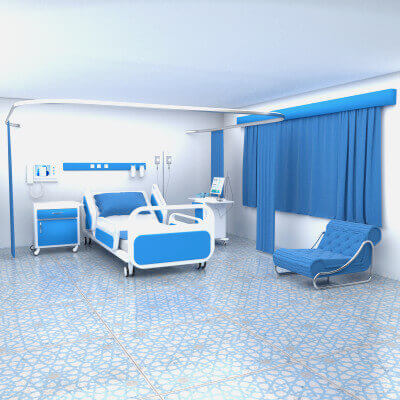 Hospital Room 4 - 4K 3D Model by Pictorer