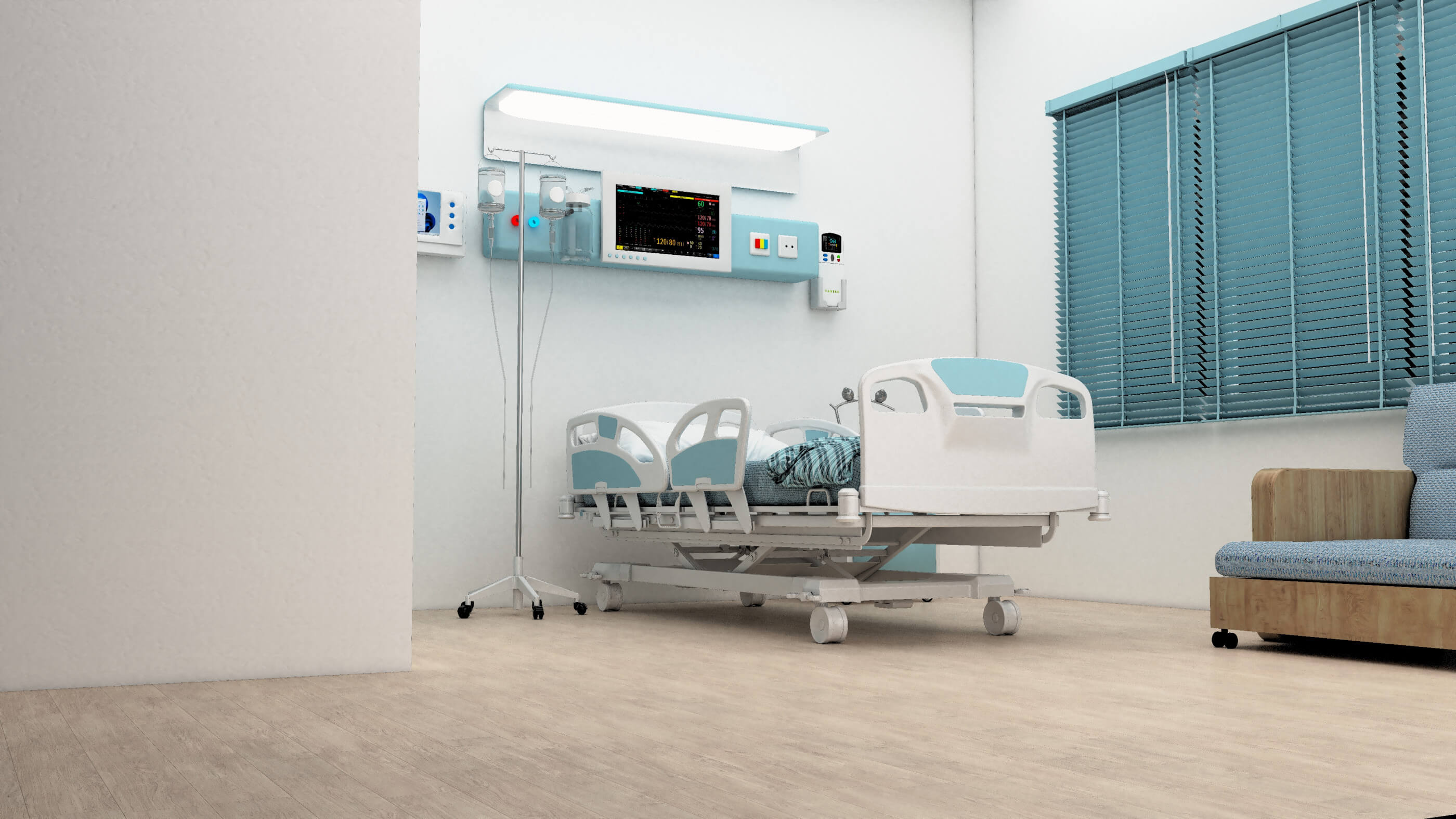 Hospital Room 5 - 4K 3D Model by Pictorer