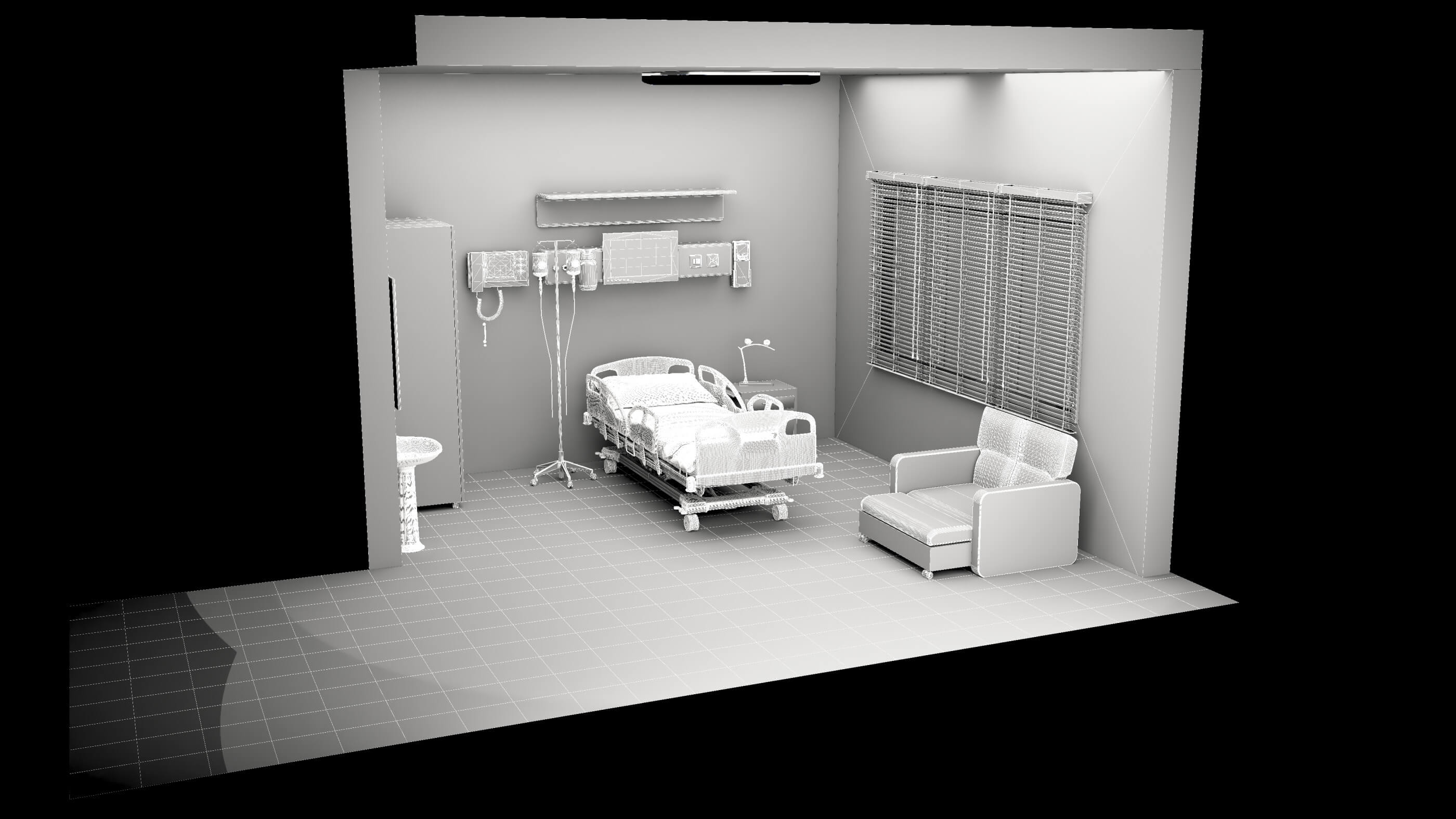 Hospital Room 5 - 4K 3D Model by Pictorer