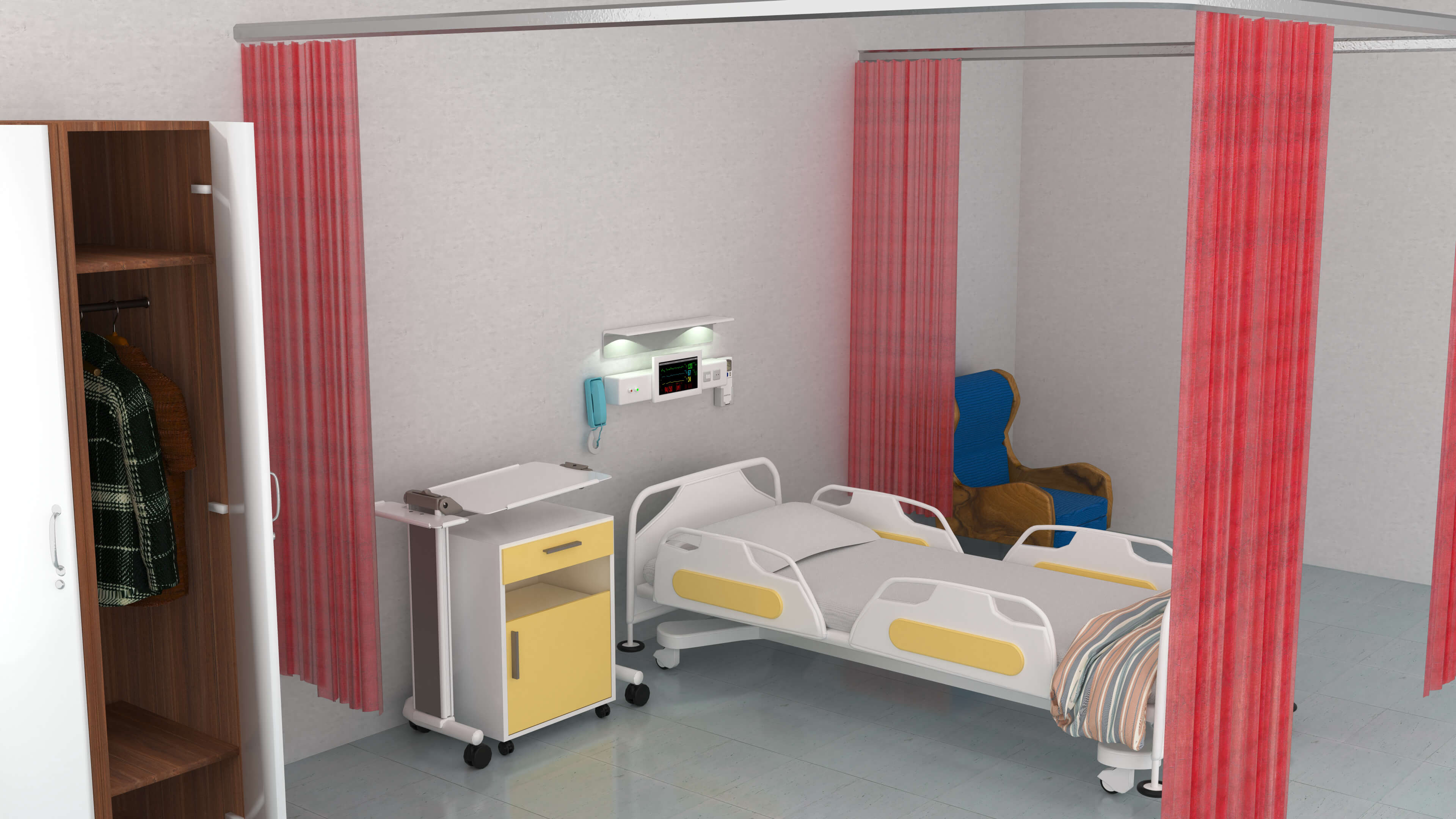 Hospital Room Interior - 3D Model by Pictorer