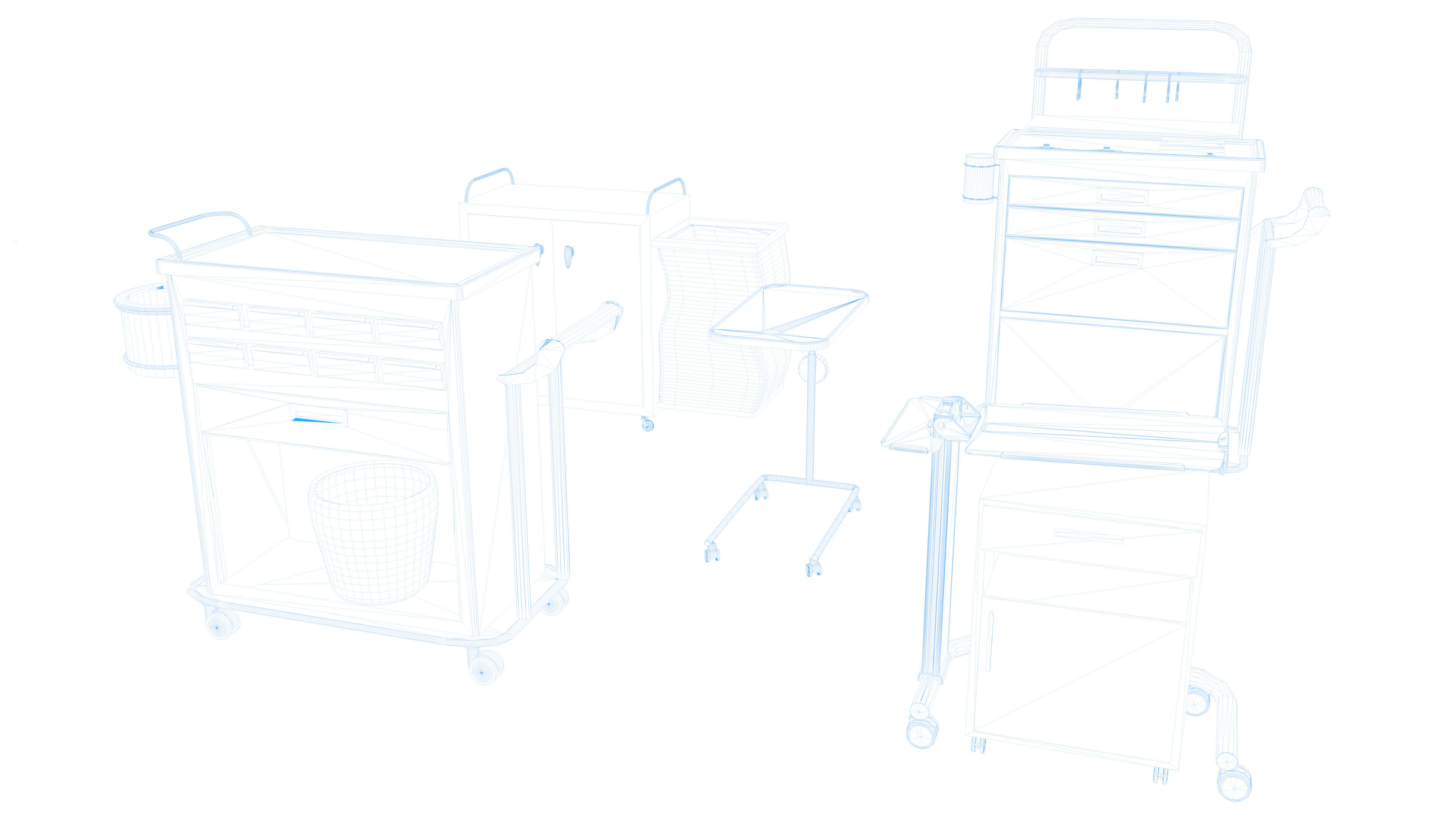 Hospital Trolleys Bundle - 3D Model by Pictorer