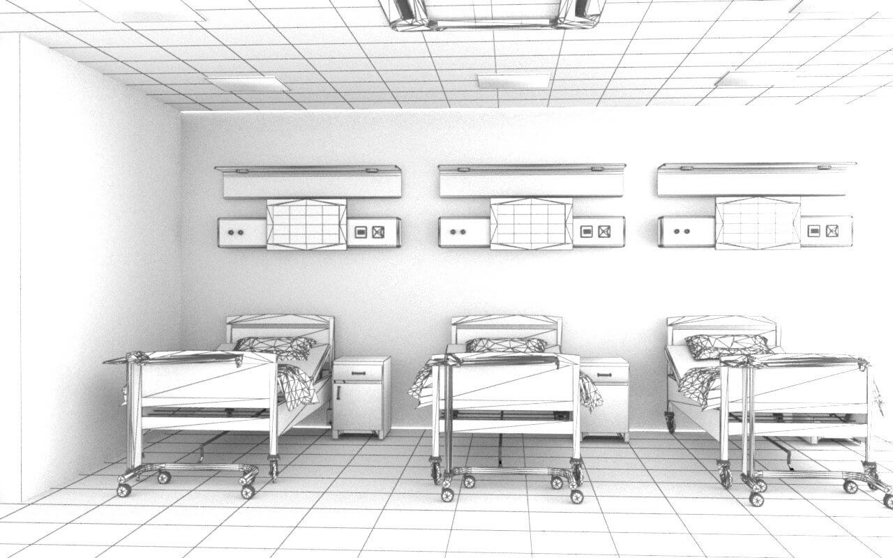 Hospital Ward 2 - 3D Model by Pictorer