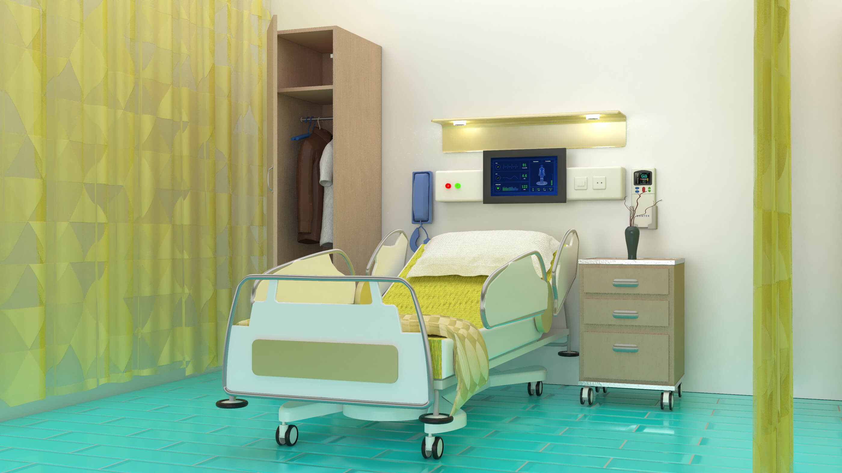 Hospital Ward 4 - 4K 3D Model by Pictorer