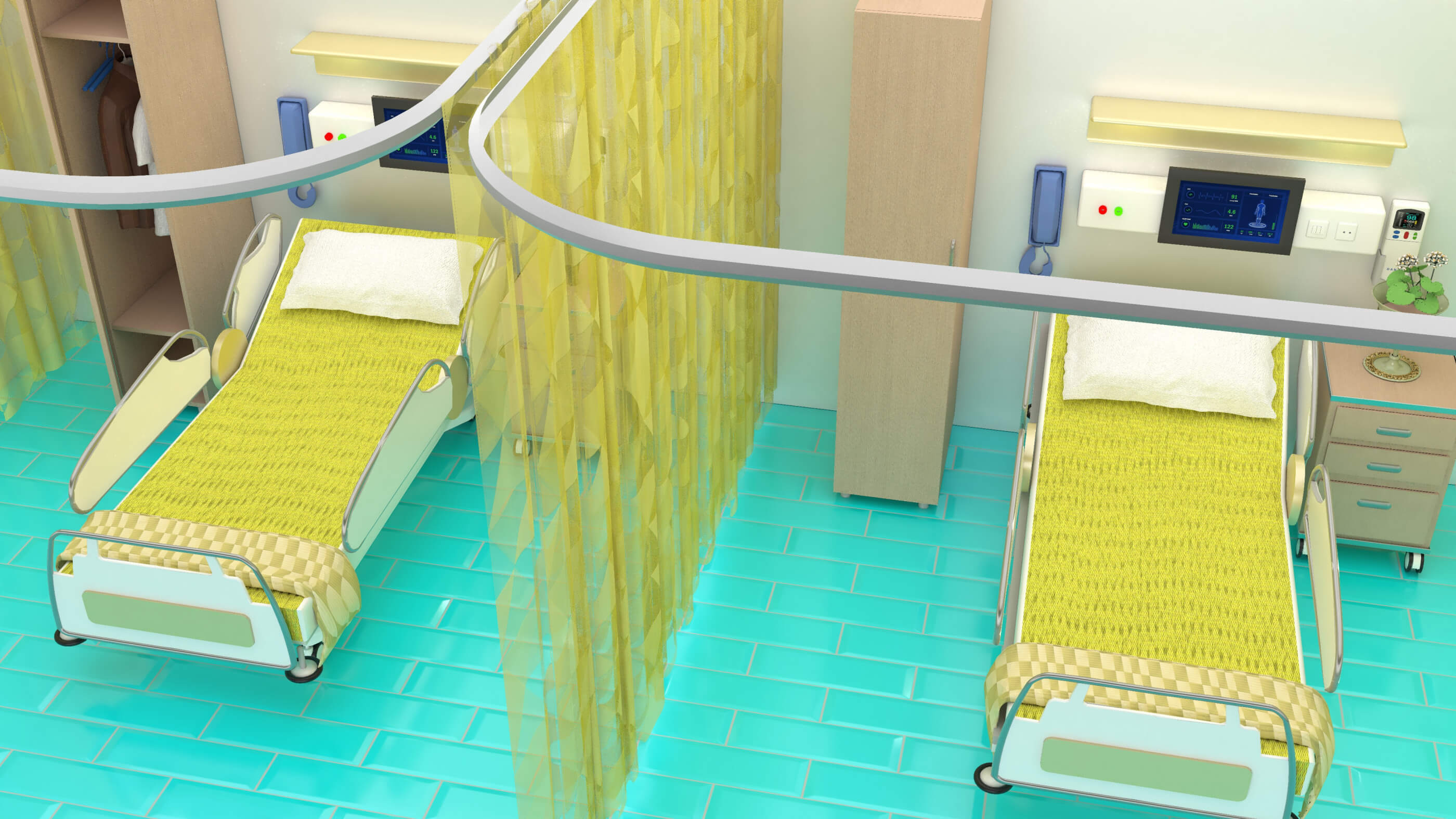 Hospital Ward 4 - 4K 3D Model by Pictorer