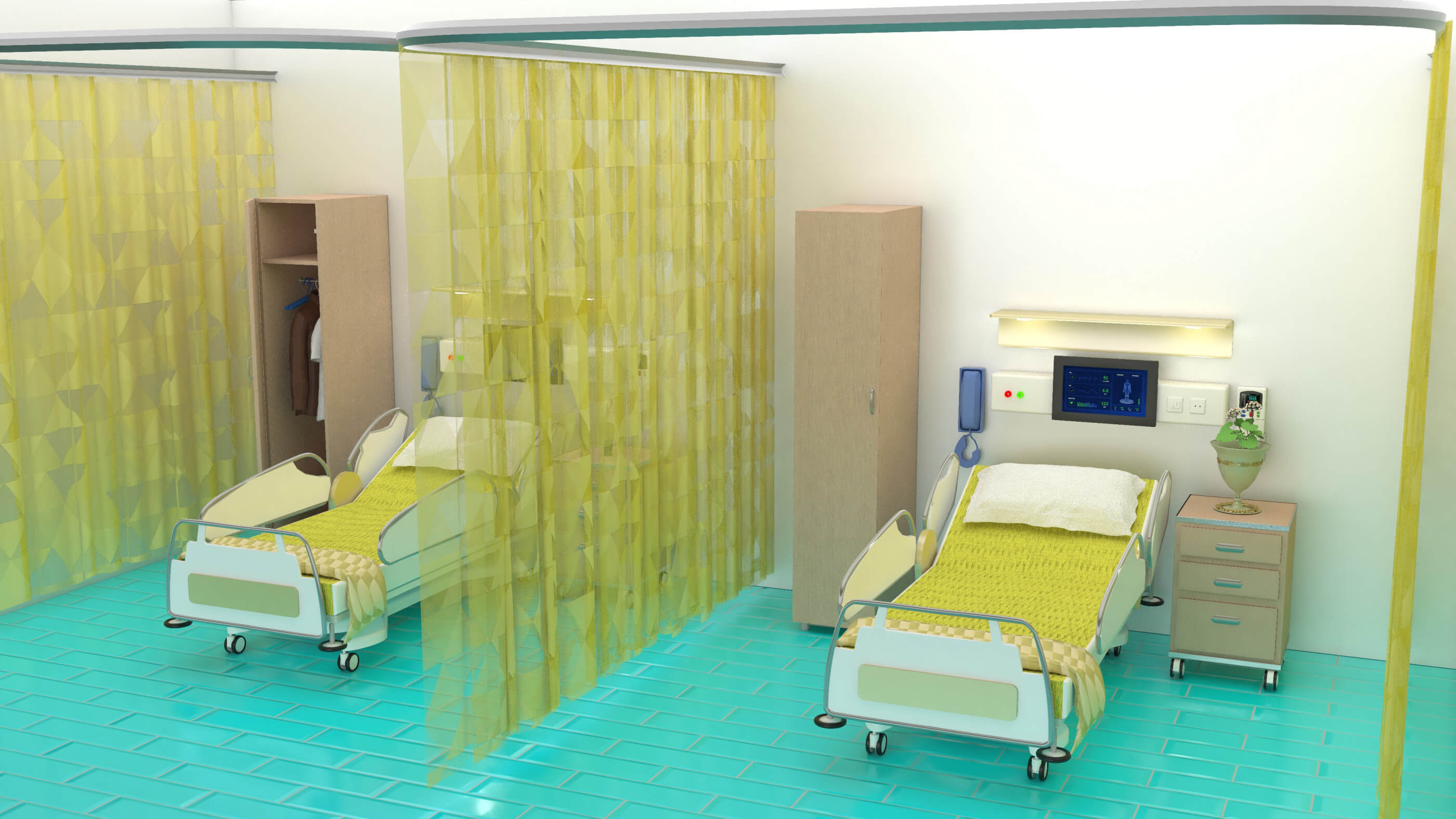 Hospital Ward 4 - 4K 3D Model by Pictorer