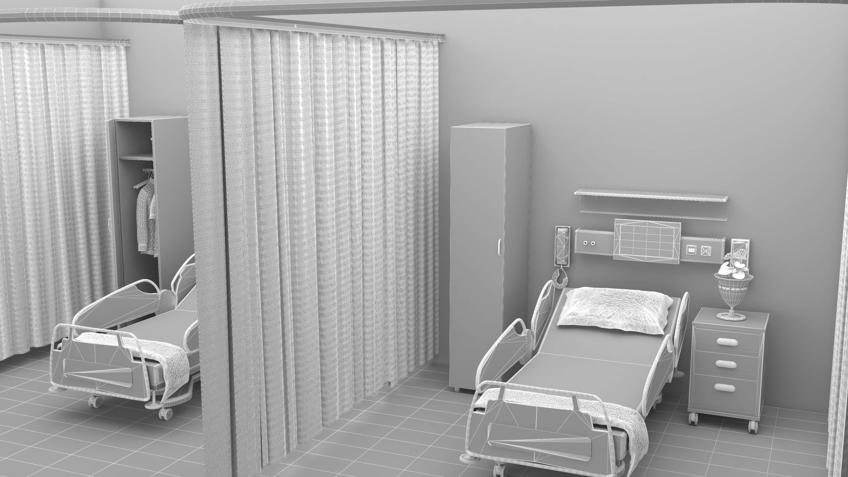 Hospital Ward 4 - 4K 3D Model by Pictorer