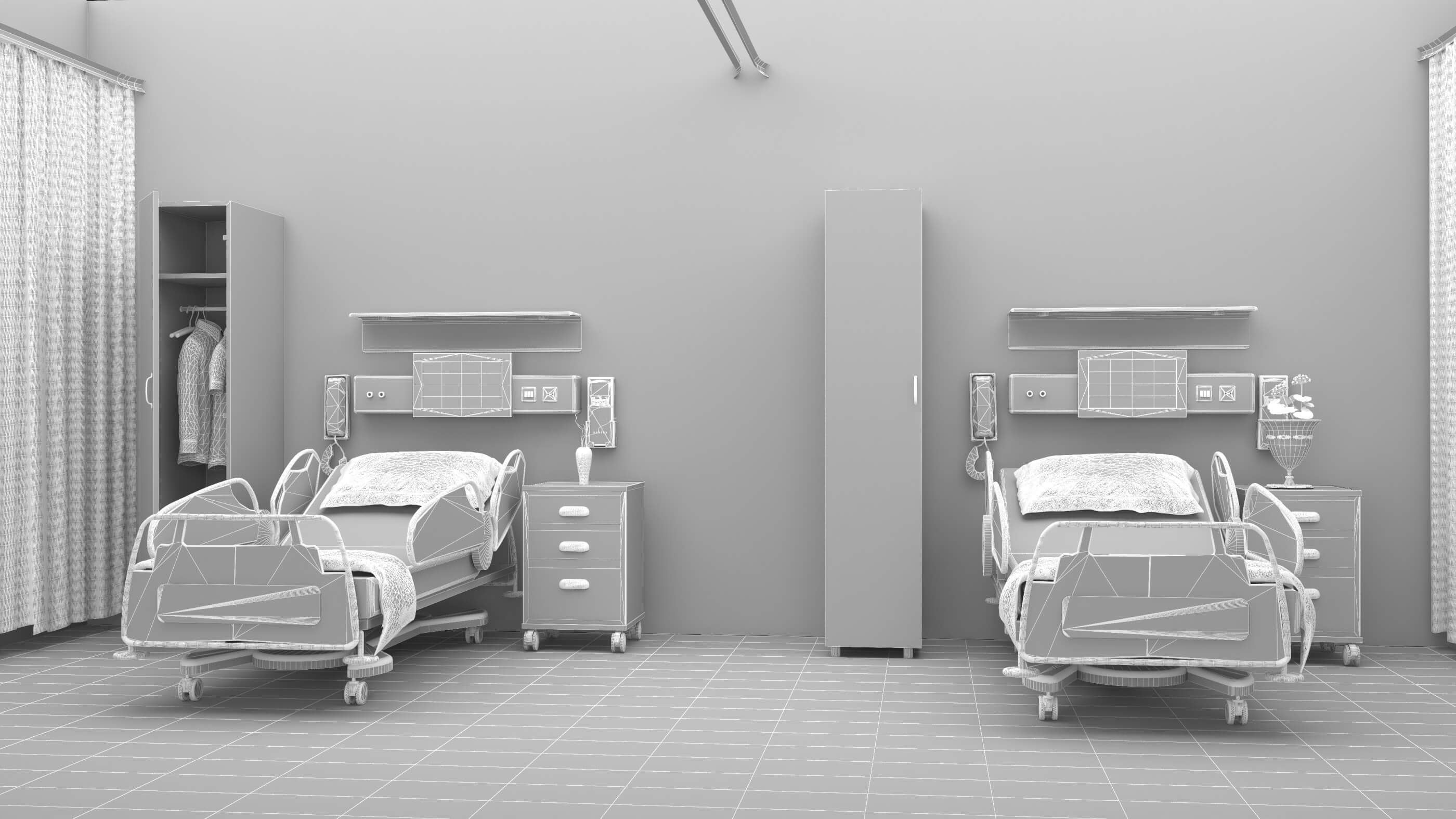 Hospital Ward 4 - 4K 3D Model by Pictorer