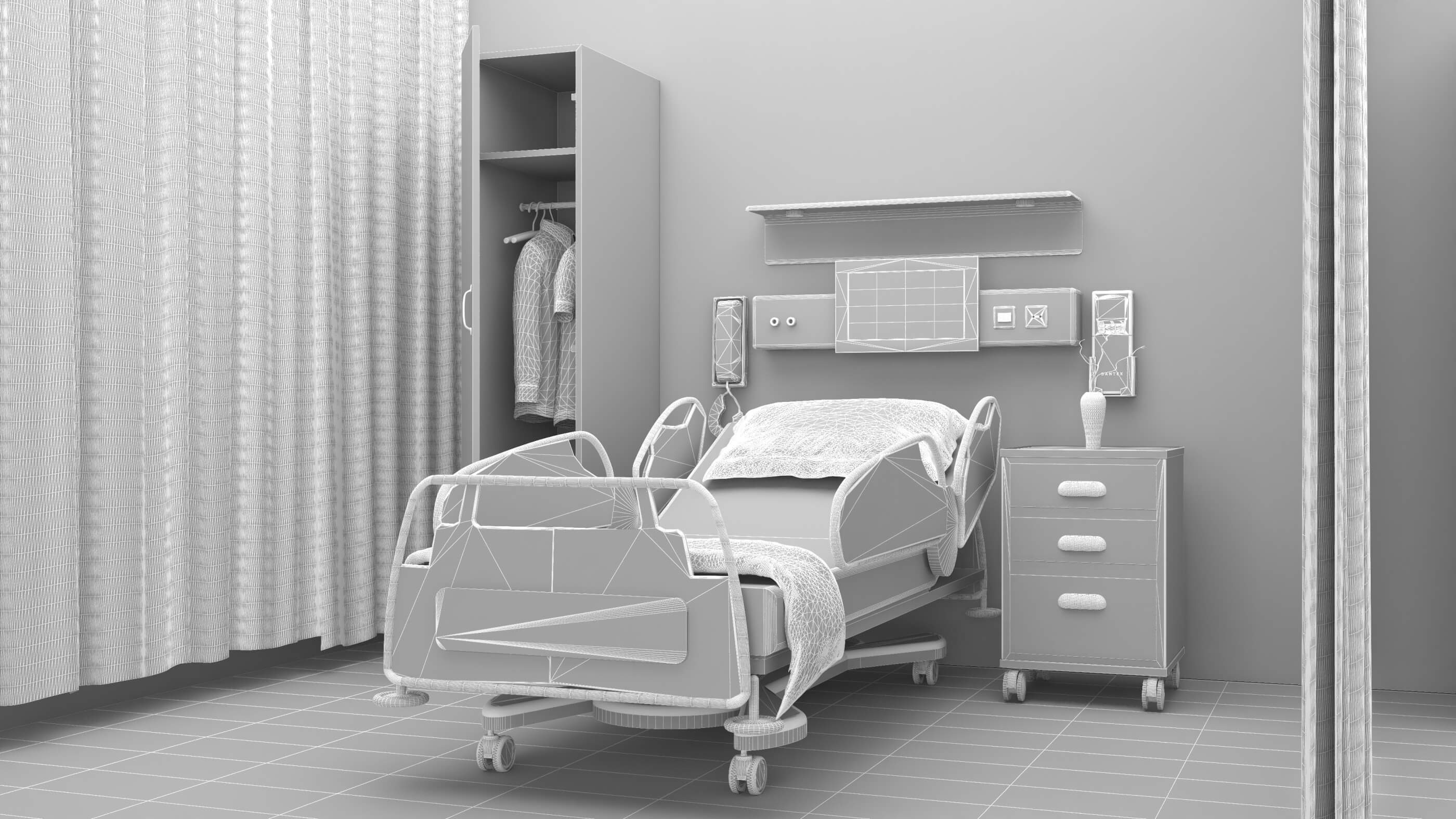 Hospital Ward 4 - 4K 3D Model by Pictorer