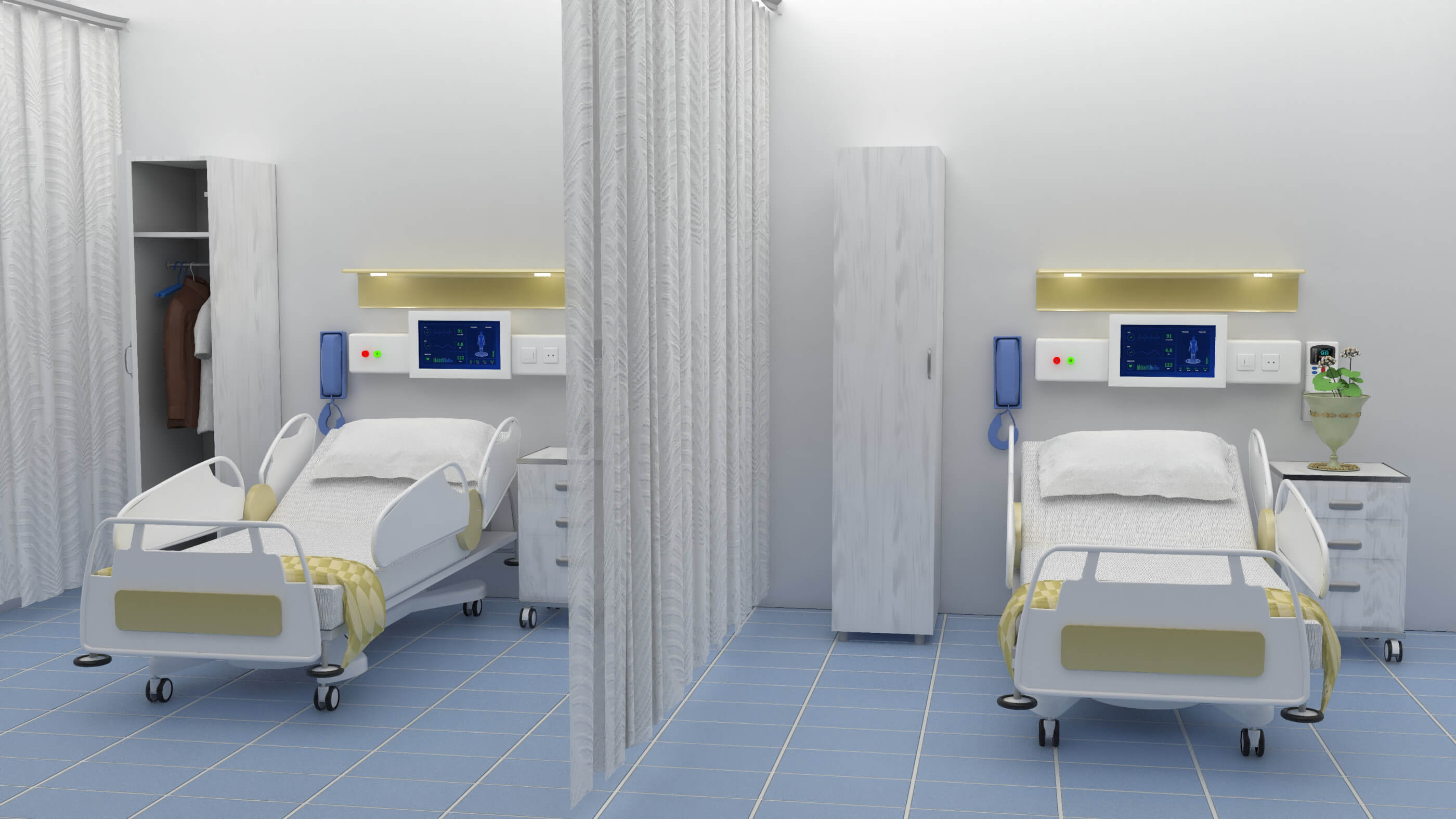 Hospital Ward 5 - 3D Model by Pictorer