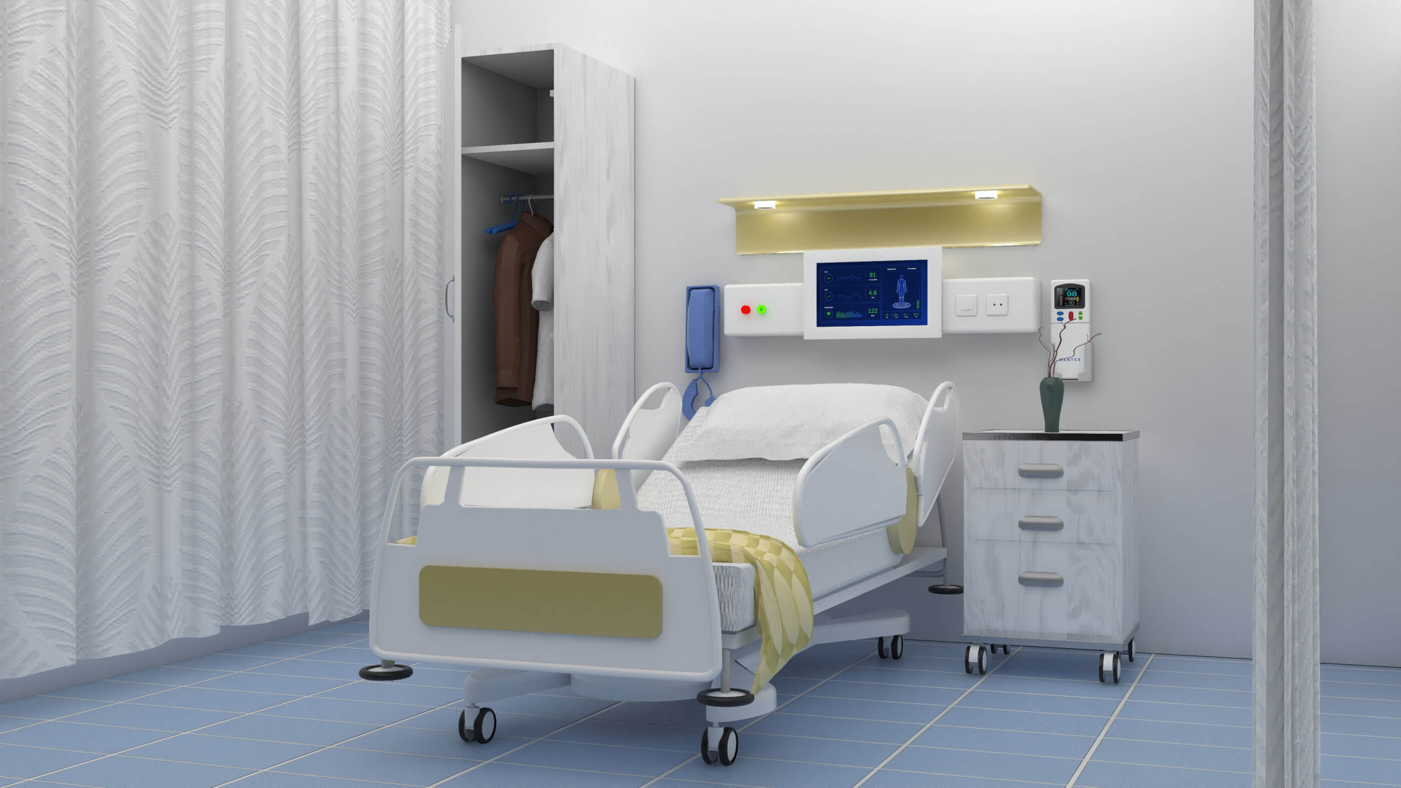 Hospital Ward 5 - 4K 3D Model by Pictorer