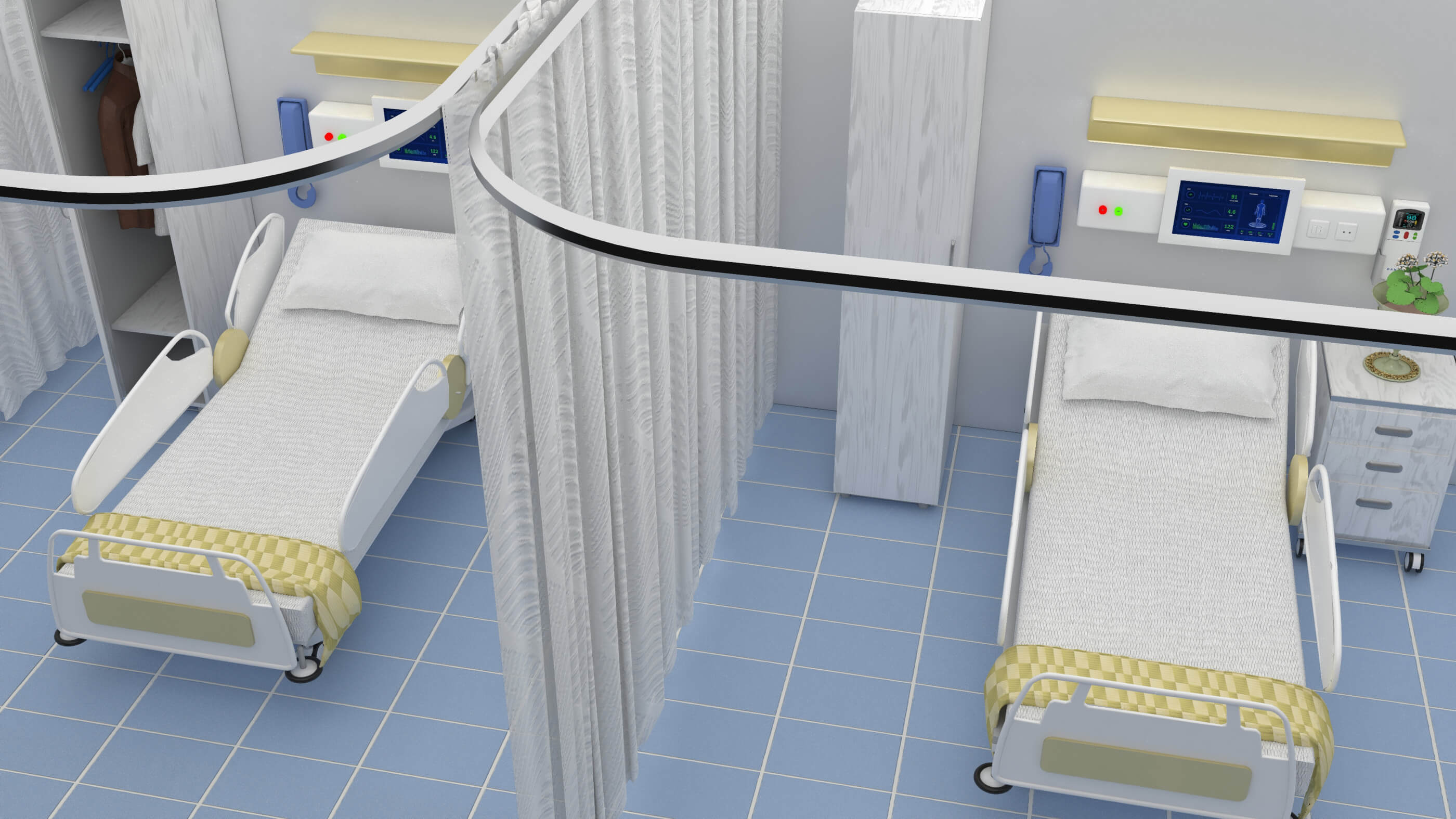 Hospital Ward 5 - 4K 3D Model by Pictorer