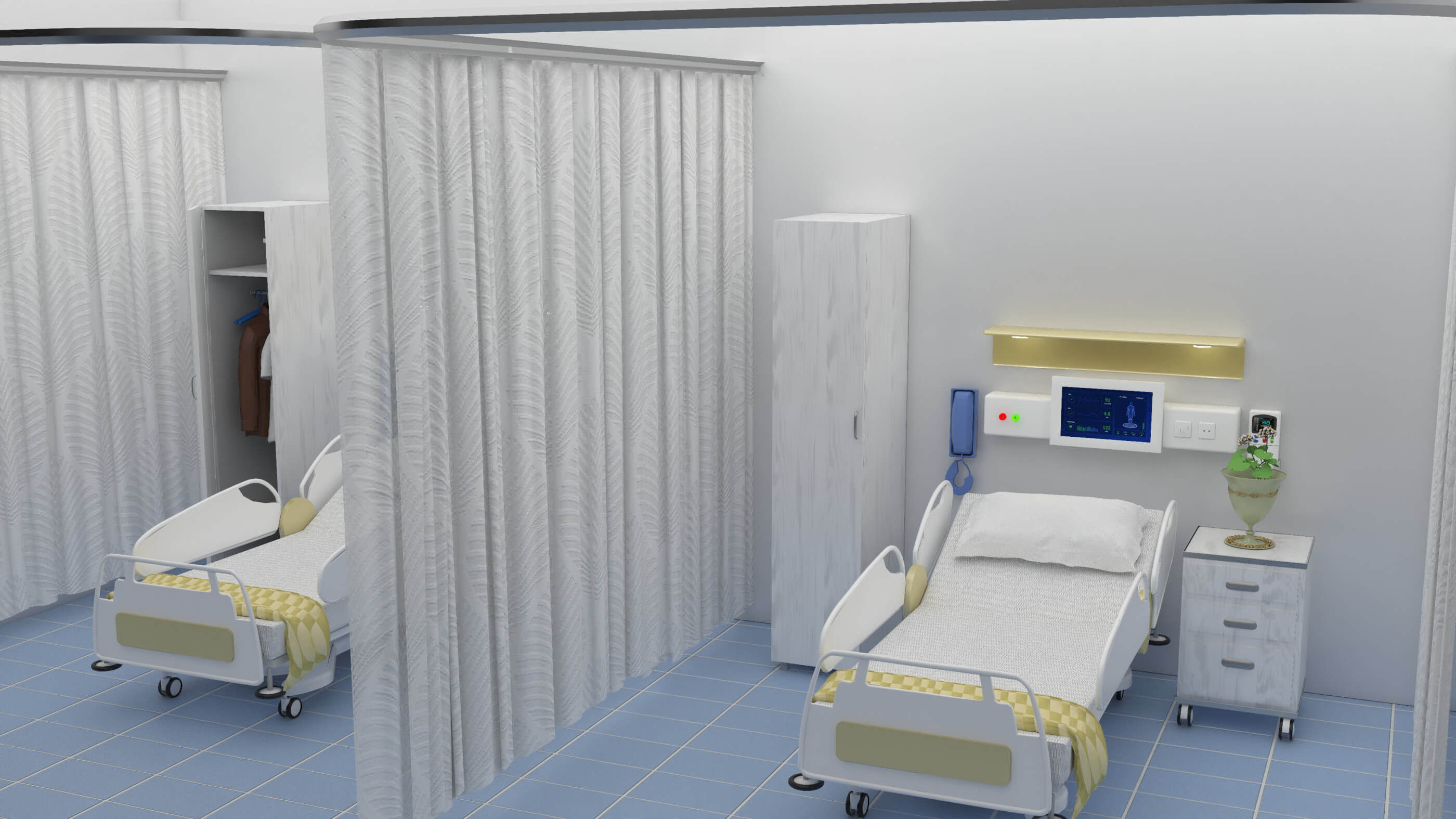 Hospital Ward 5 - 4K 3D Model by Pictorer