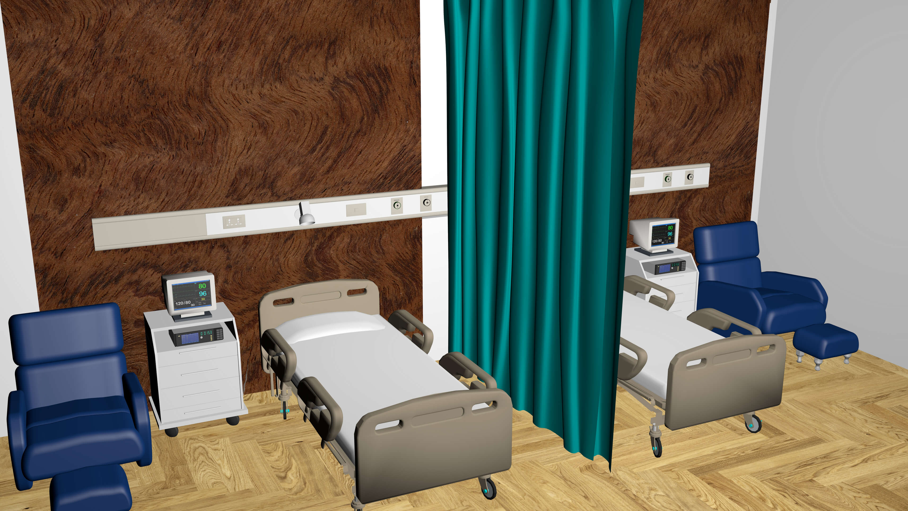 Hospital Ward 9 - 8K 3D Model by Pictorer