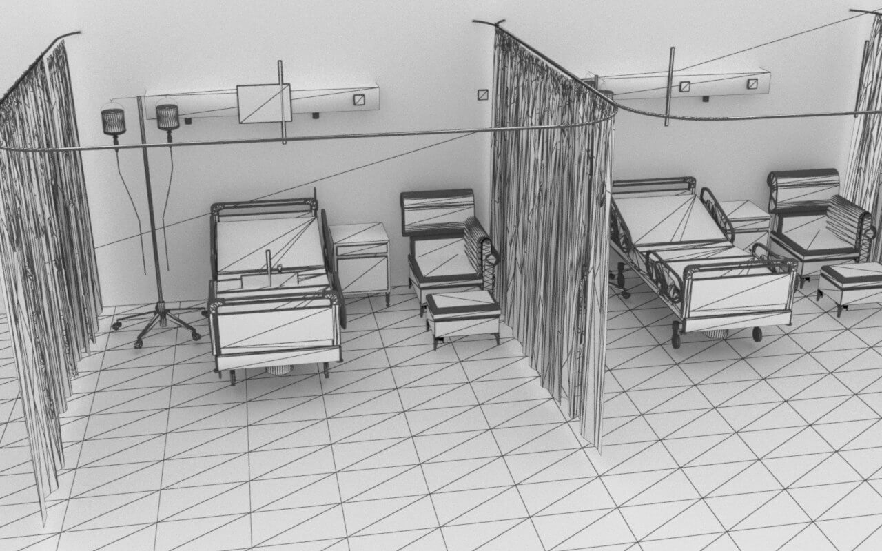 Hospital Ward - 3D Model by Pictorer