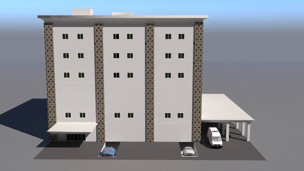 Hospital Building - 3D Model by Pictorer