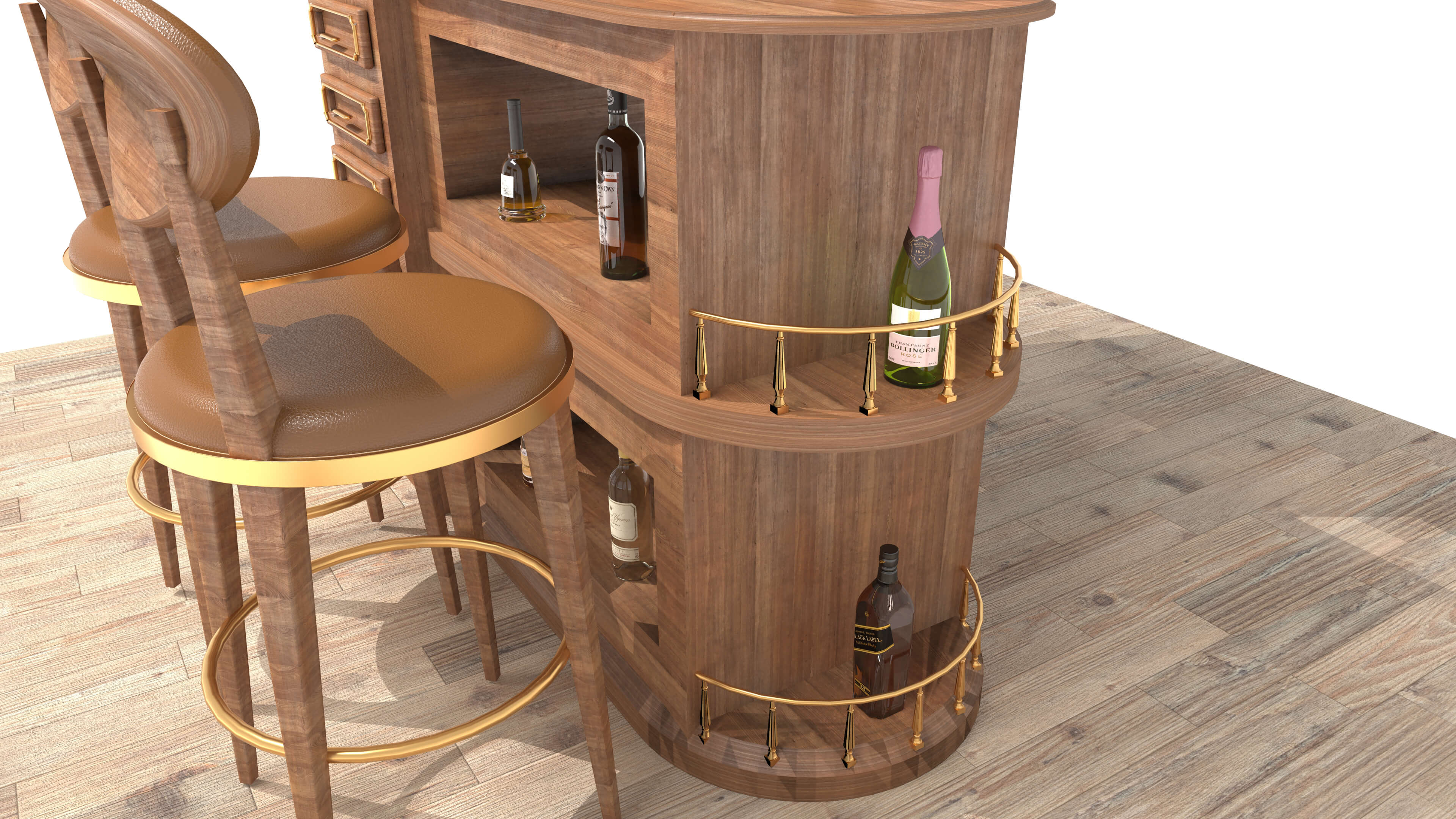 Housebar and Drinks - 3D Model by Pictorer