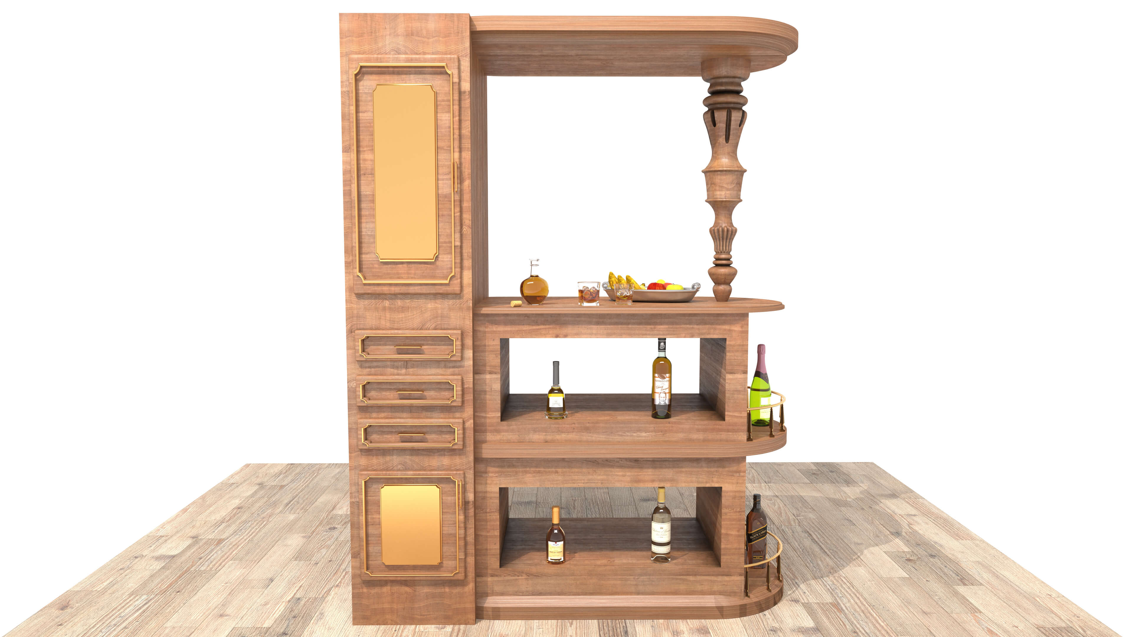 Housebar and Drinks - 3D Model by Pictorer