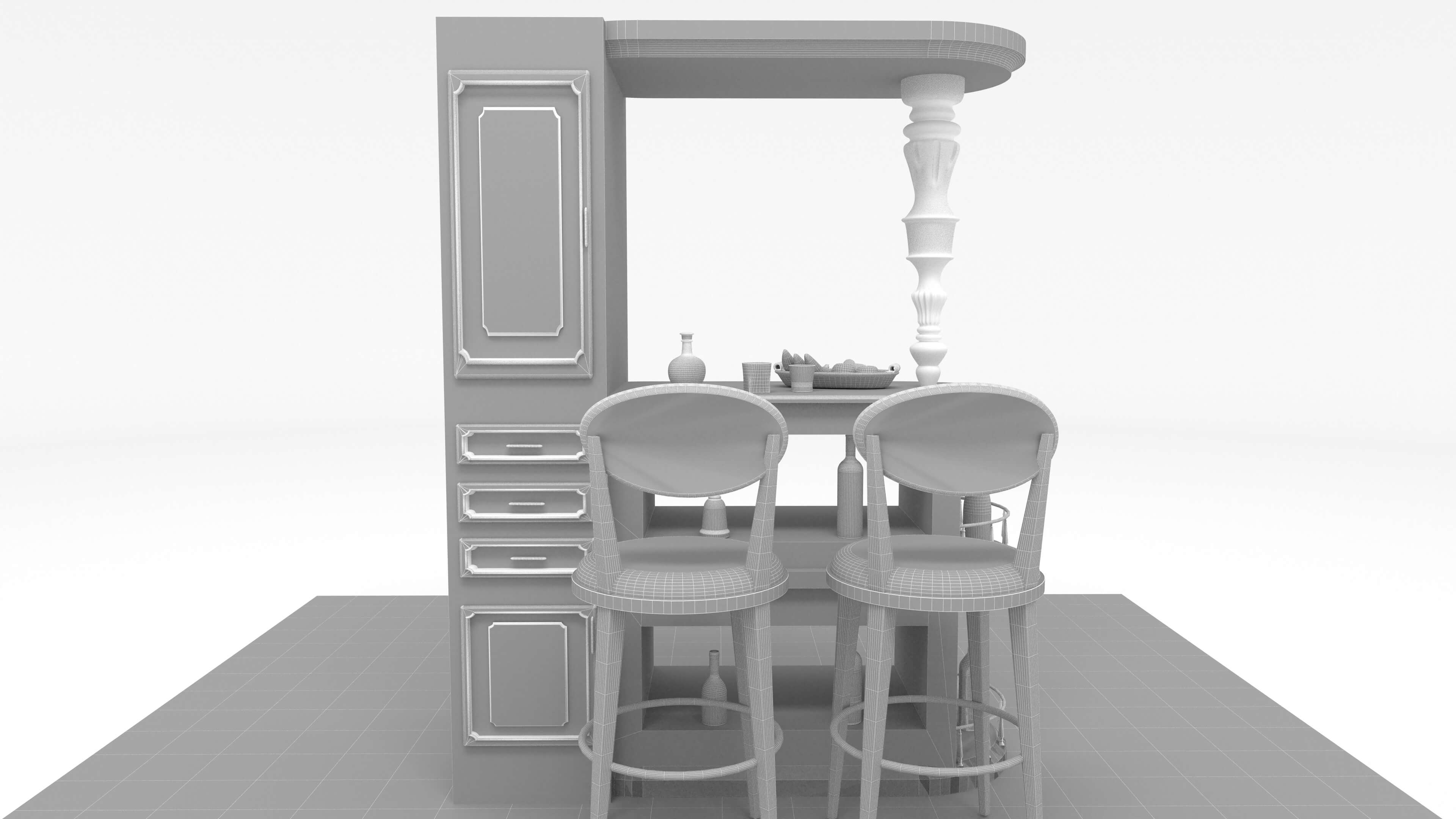 Housebar and Drinks - 3D Model by Pictorer