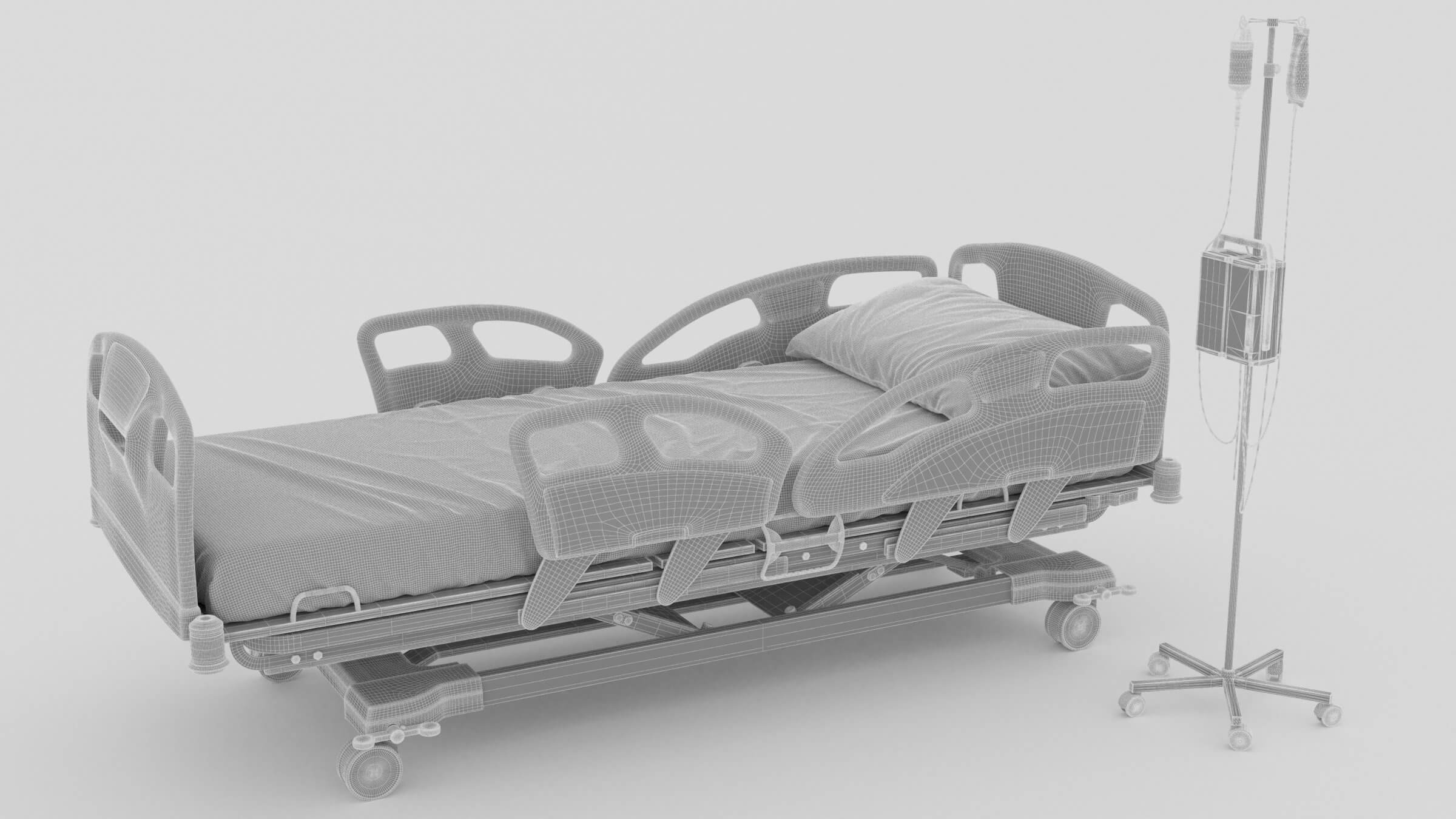 Intensive Care Bed 3 - 4K 3D Model by Pictorer
