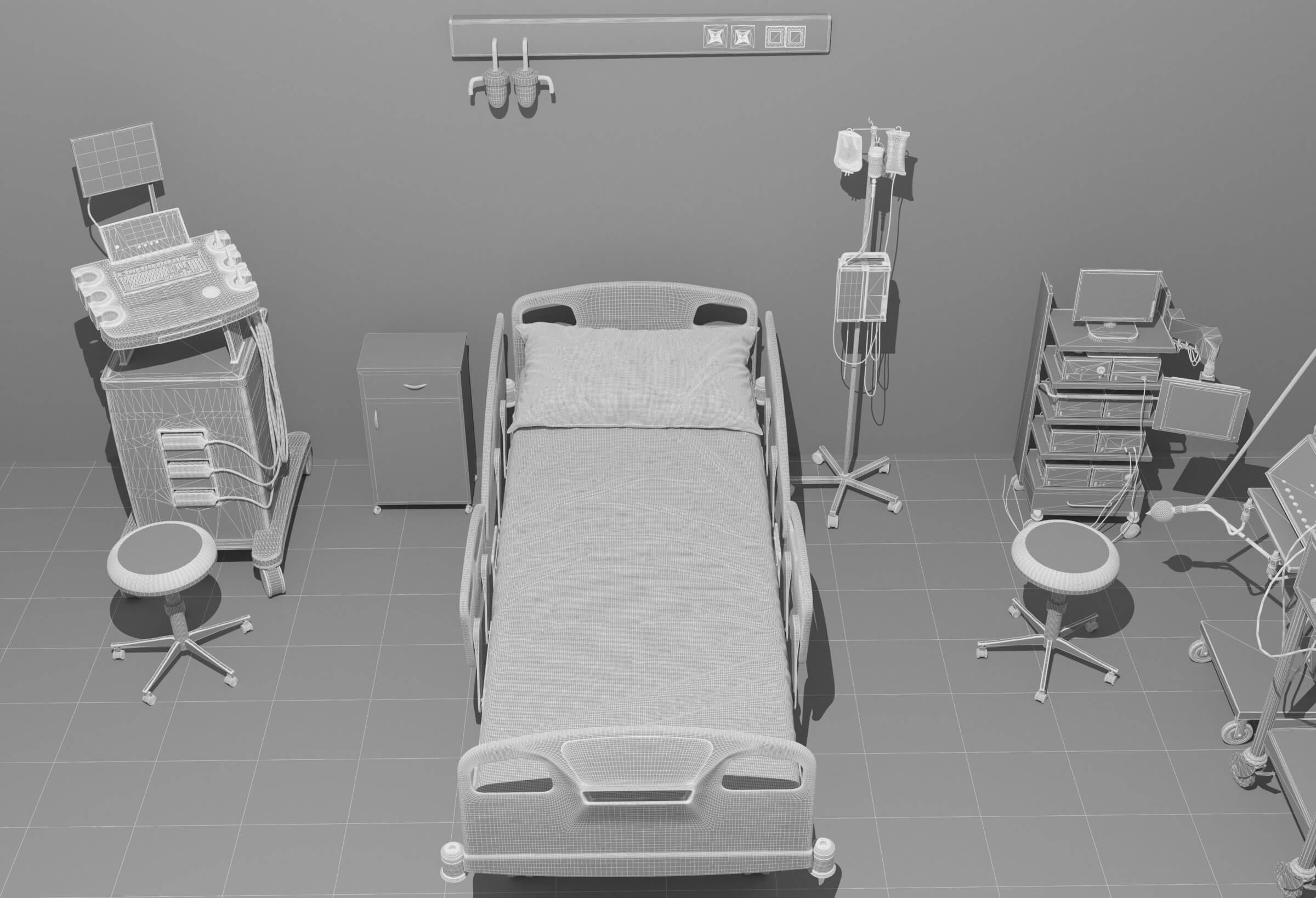 Intensive Care Unit 4 - 4K 3D Model by Pictorer