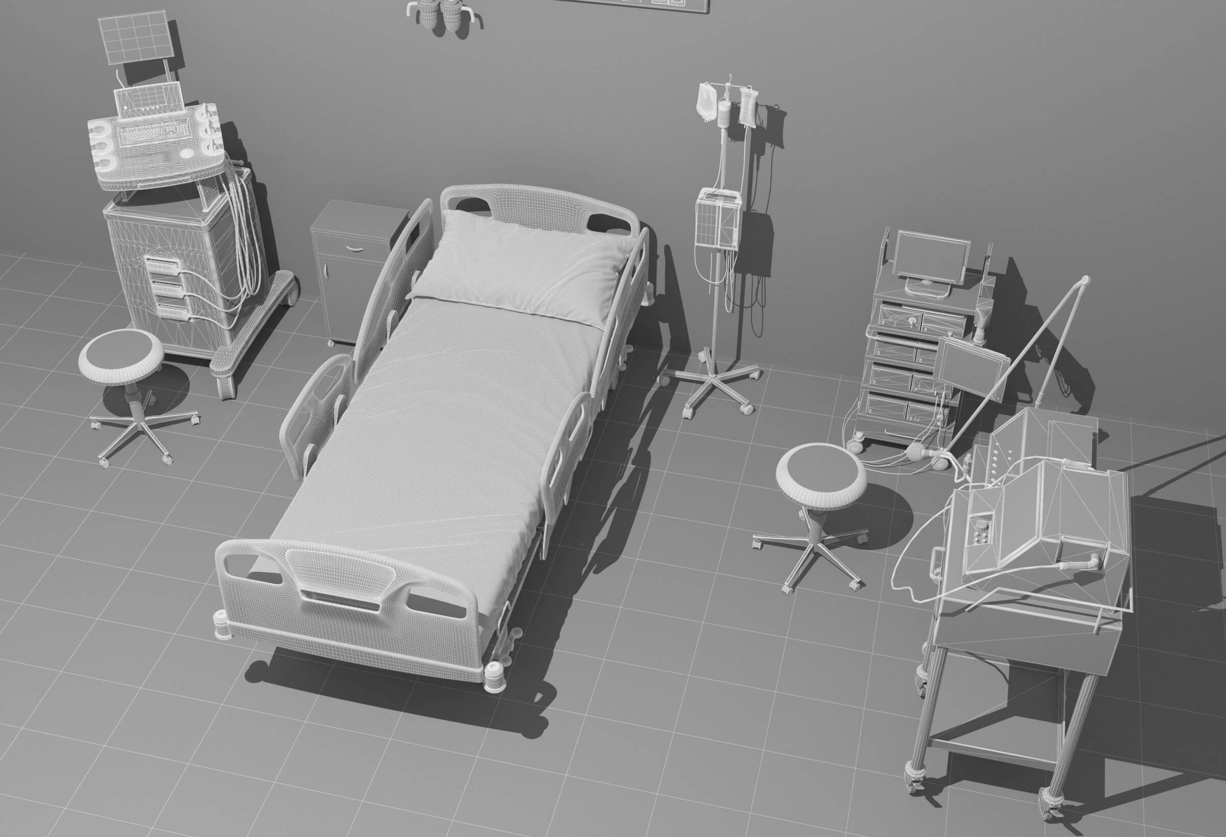 Intensive Care Unit 4 - 4K 3D Model by Pictorer
