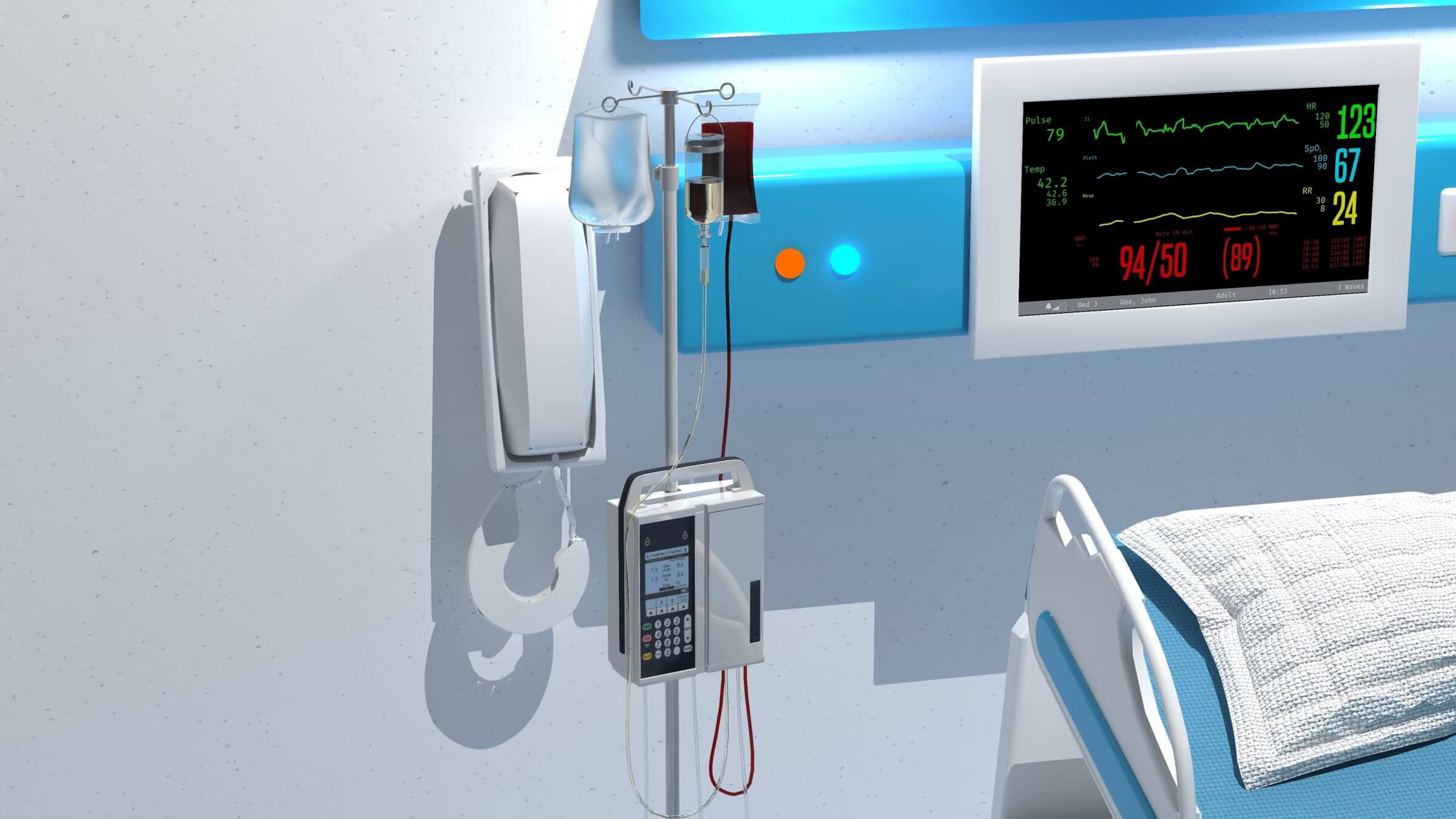 Intensive Care Unit 5 - 4K 3D Model by Pictorer