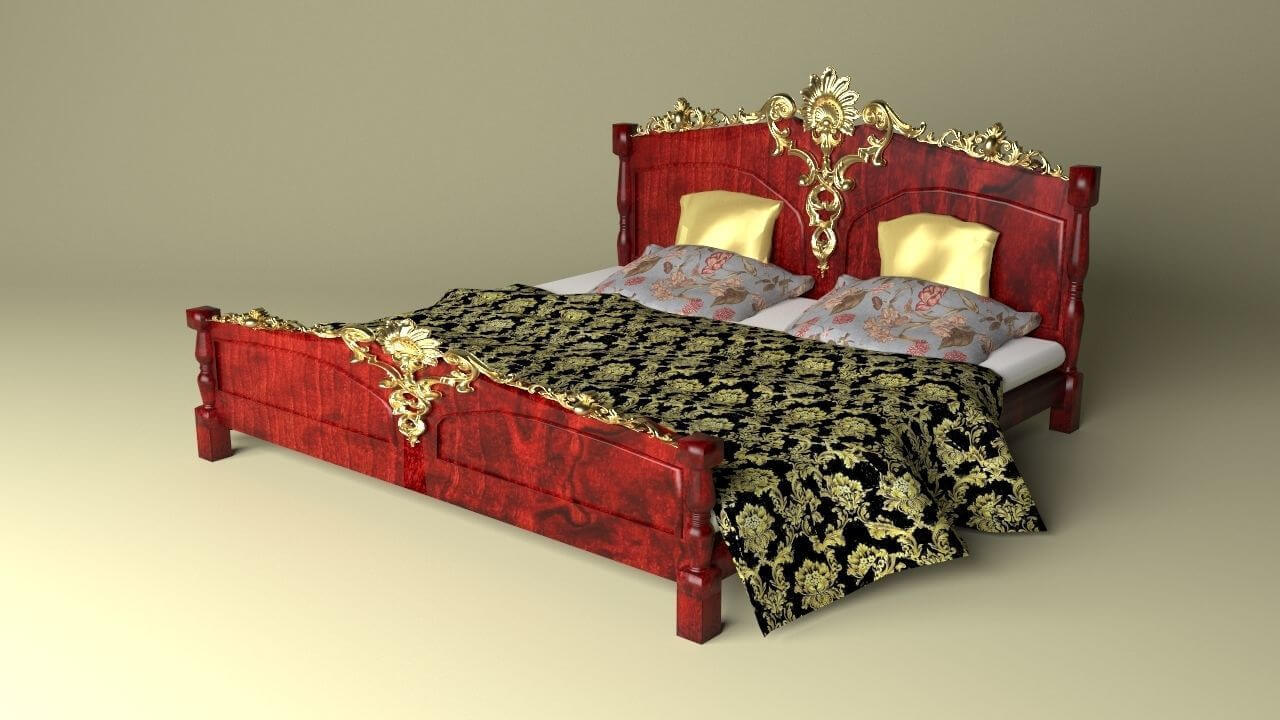 Lux King Bed - 3D Model by Pictorer