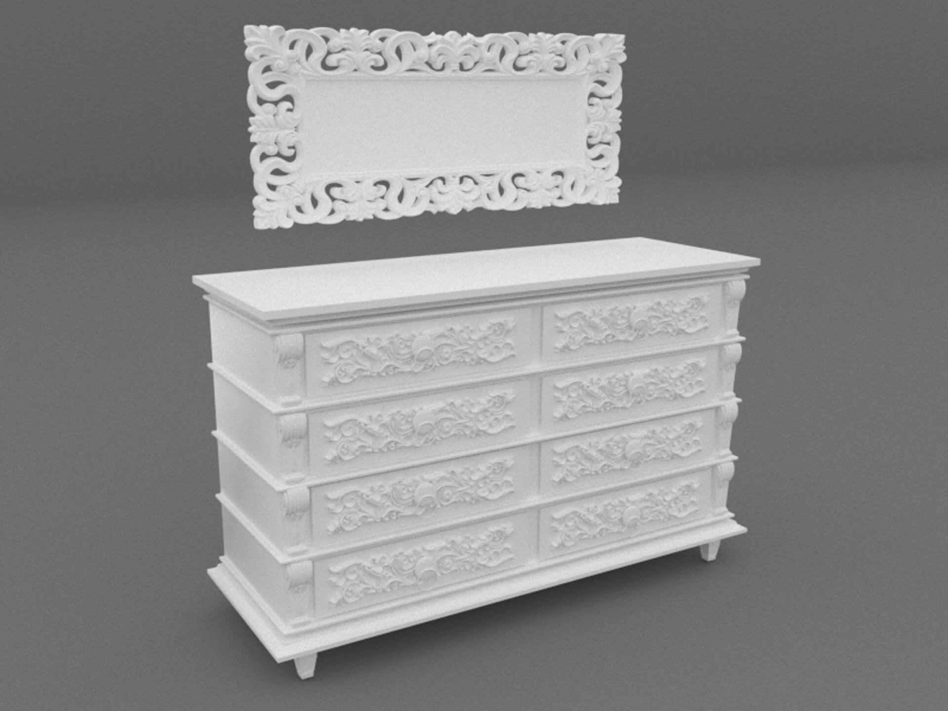 Mirrored Console - 3D Model by Pictorer