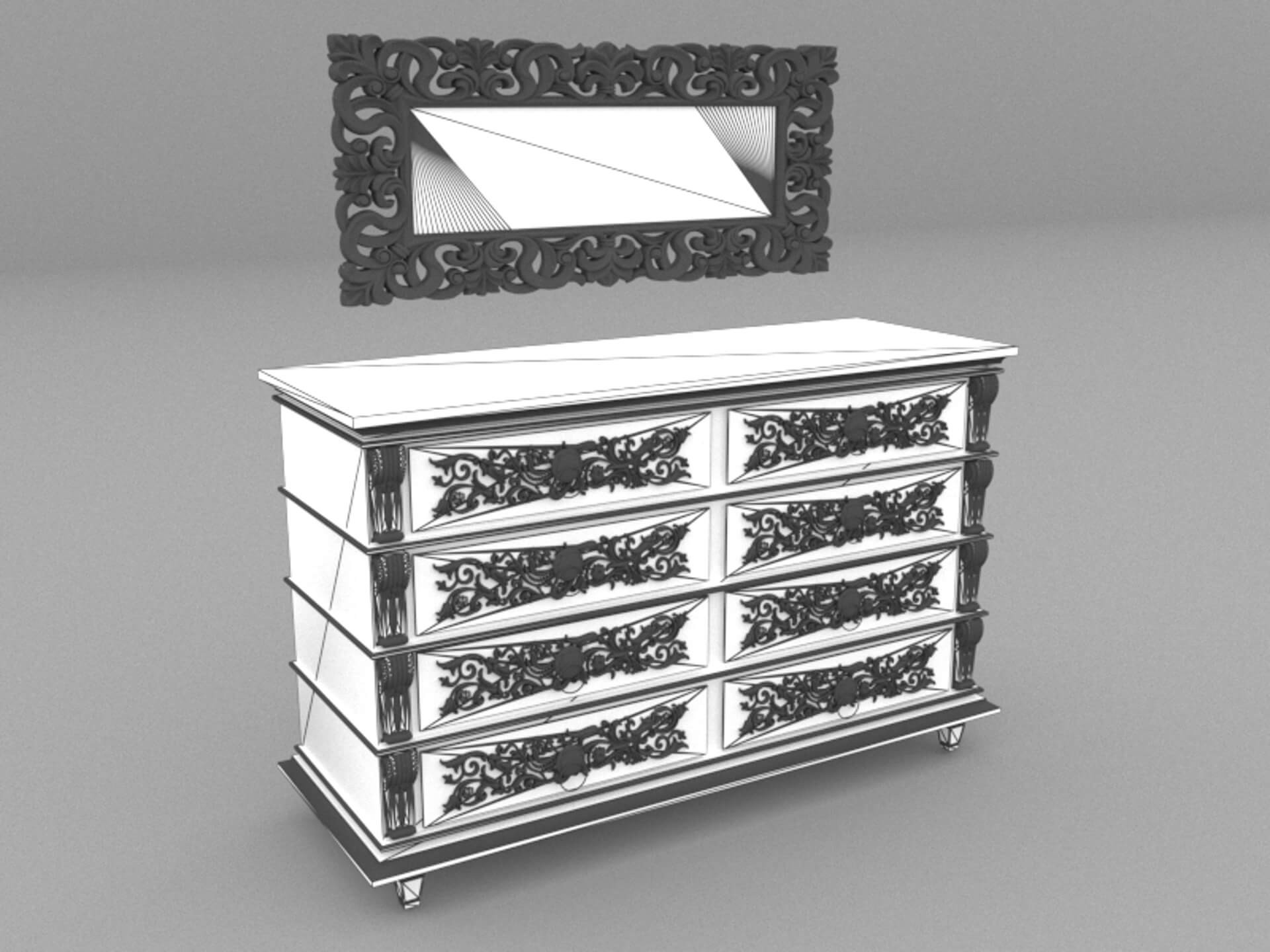 Mirrored Console - 3D Model by Pictorer