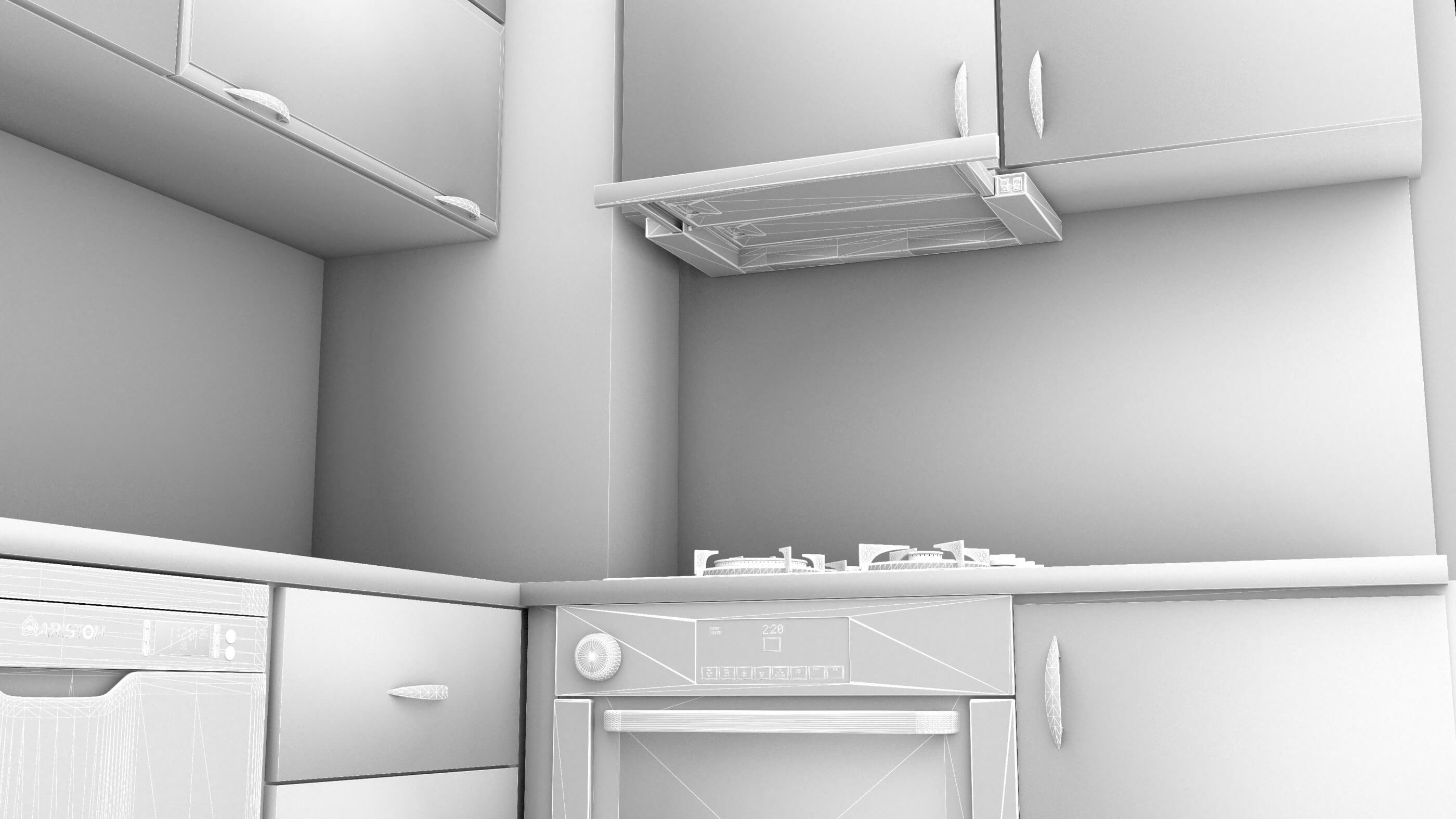 Modern Kitchen 4K - 3D Model by Pictorer