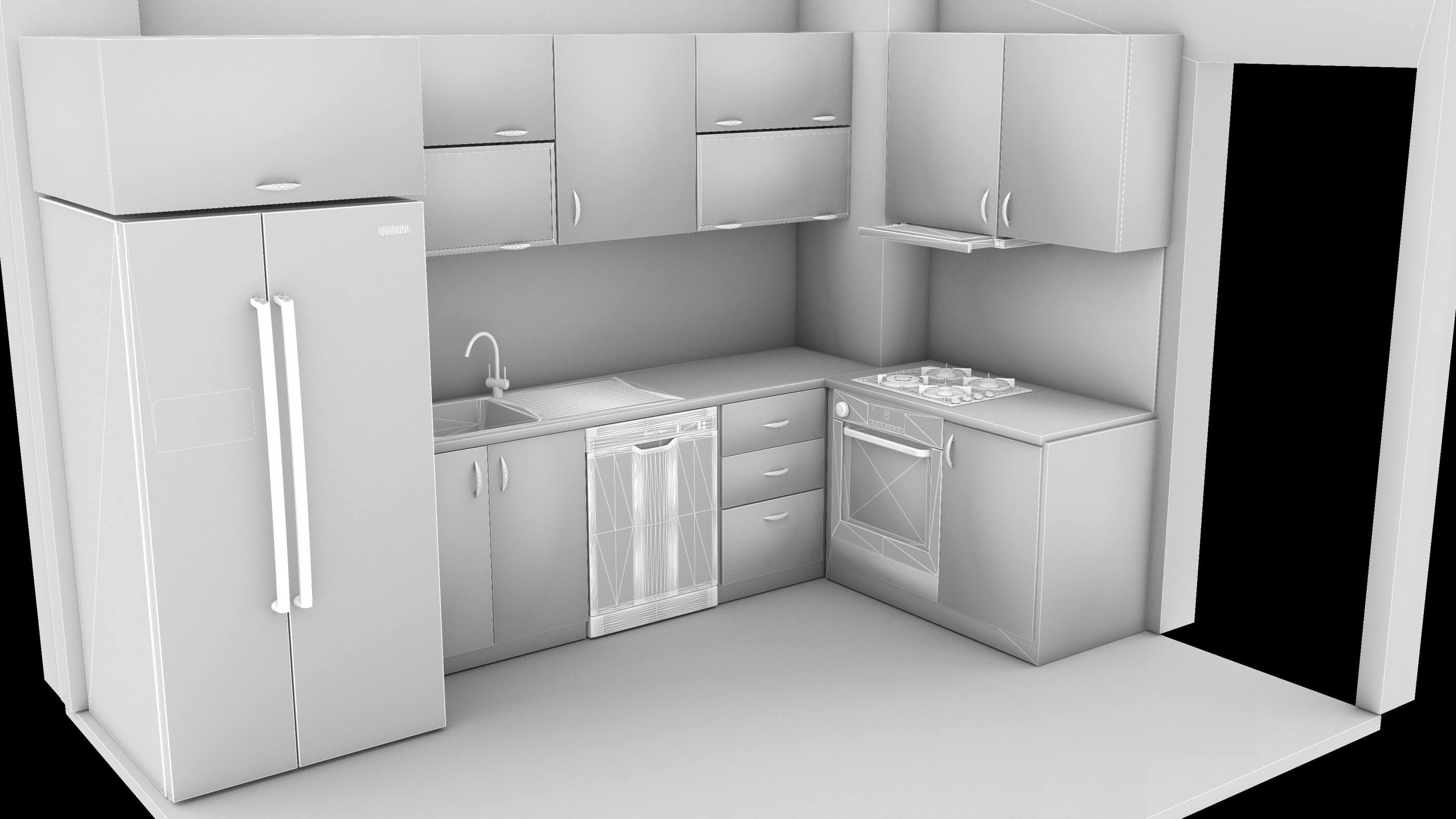 Modern Kitchen 4K - 3D Model by Pictorer