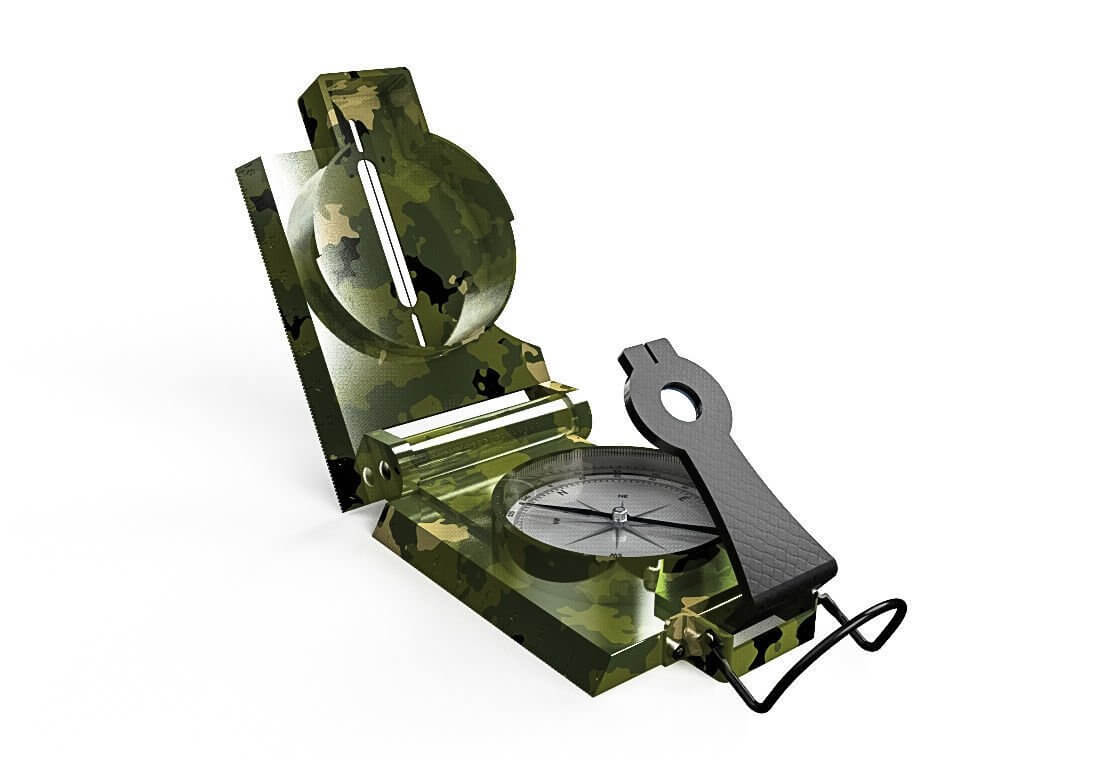 Lensatic Compass - 3D Model by Pictorer