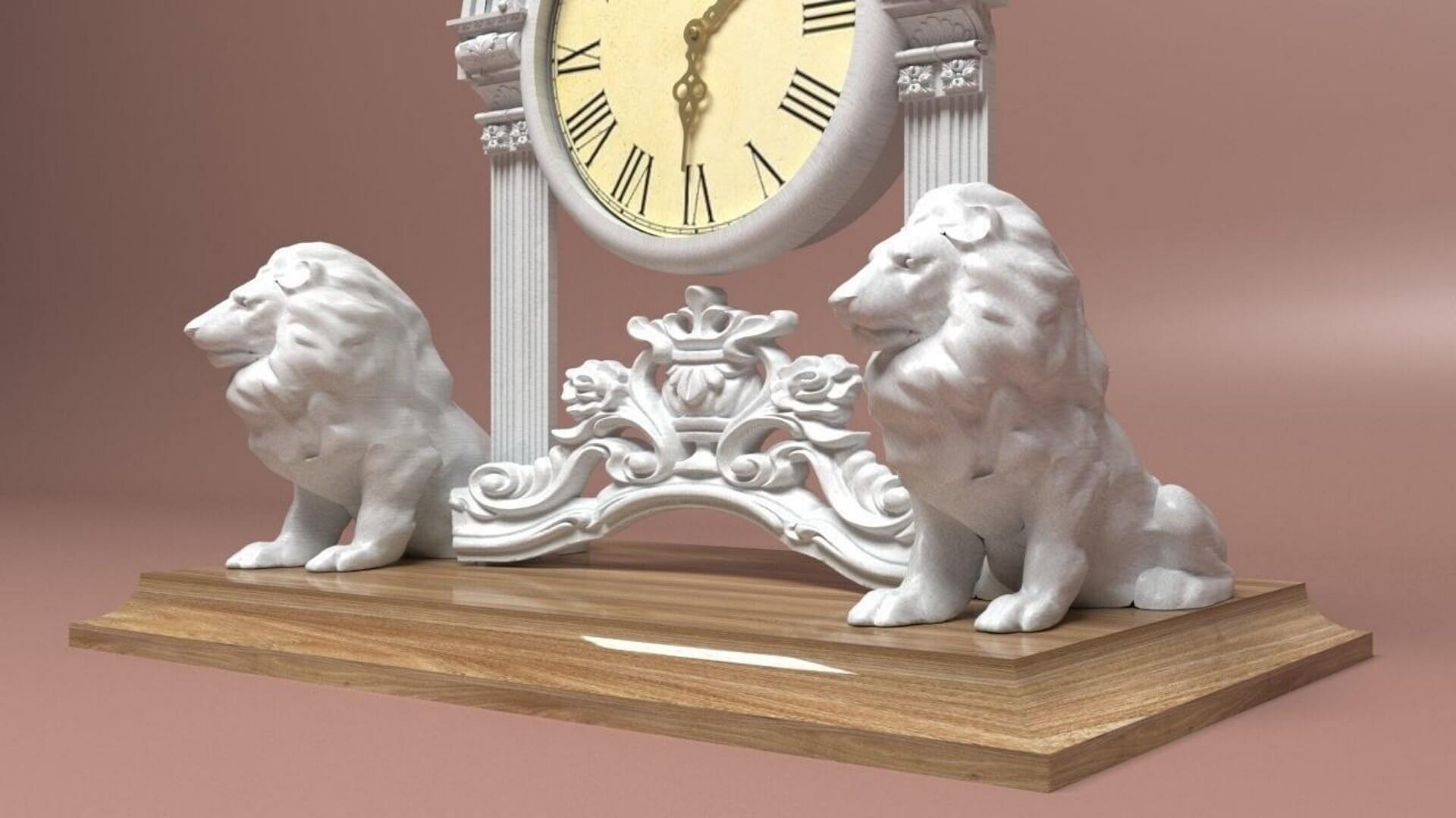 Lioned Clock - 3D Model by Pictorer