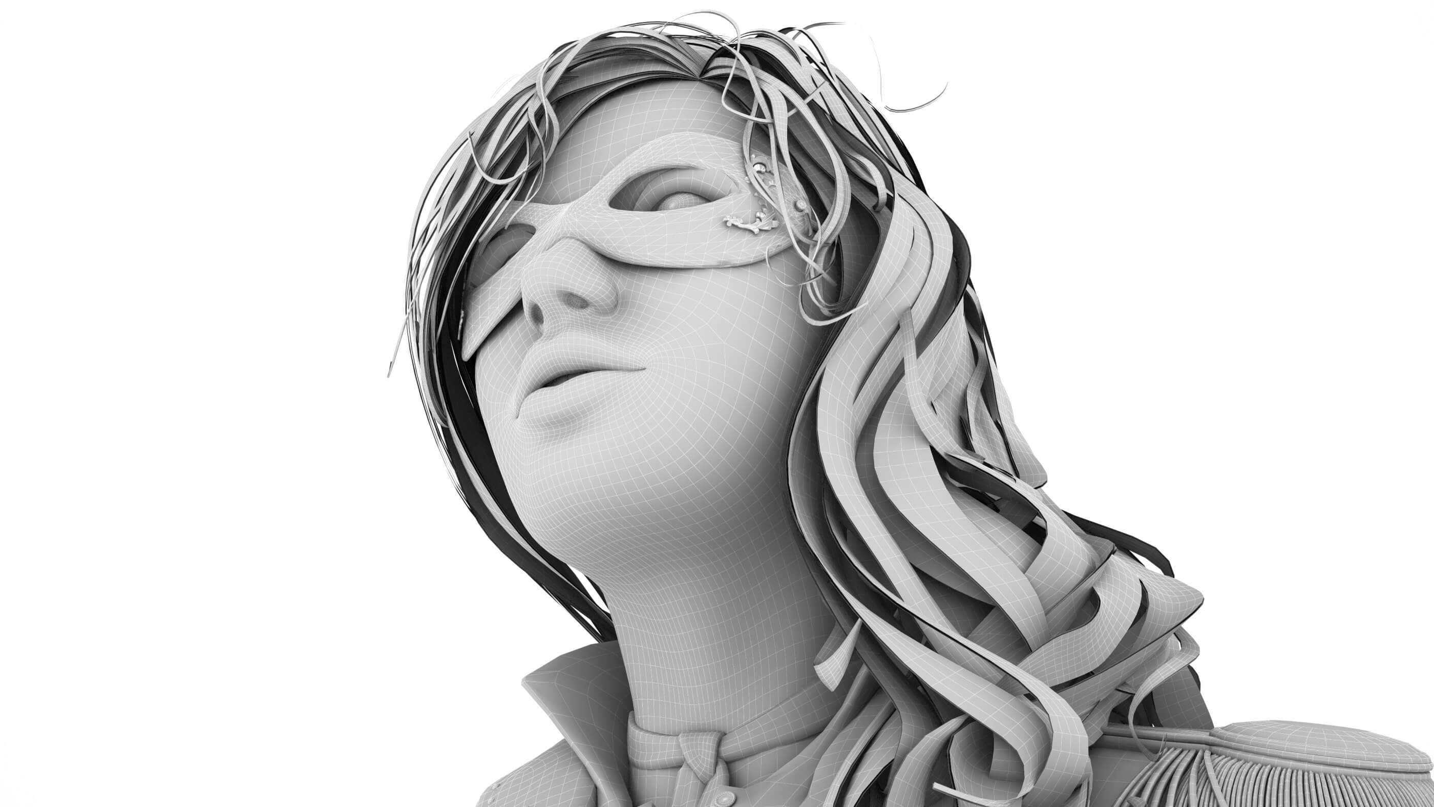 Masked Woman 4K - 3D Model by Pictorer