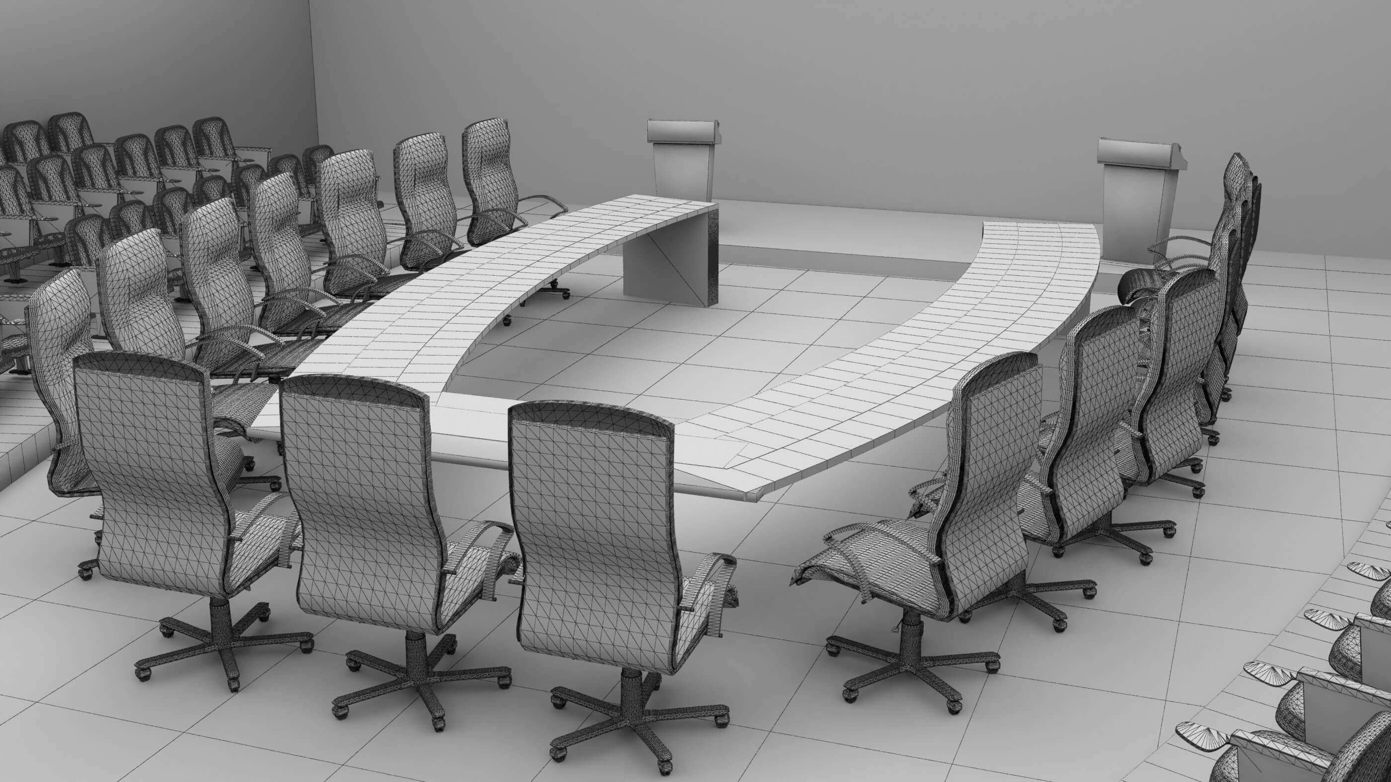 Meeting Saloon and Simultane Room 4K - 3D Model by Pictorer
