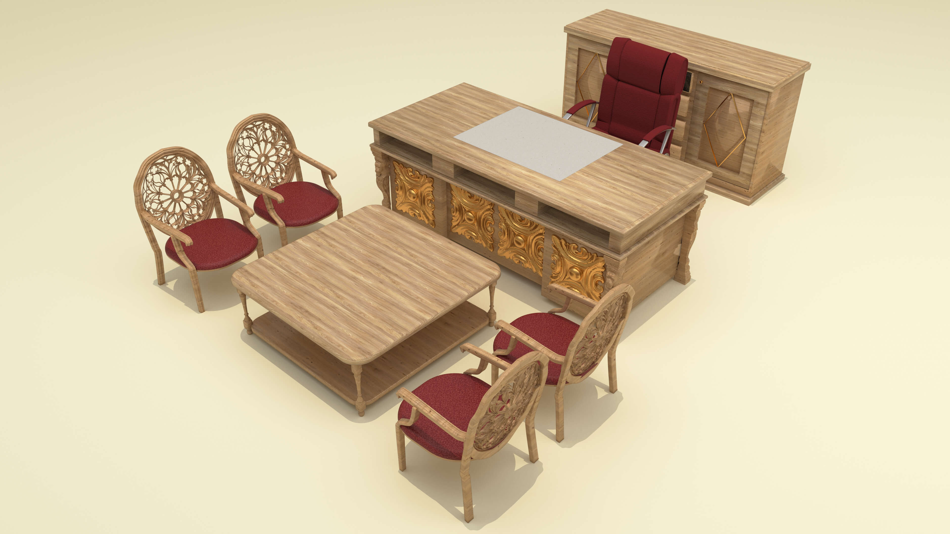 Office Room Set - 3D Model by Pictorer