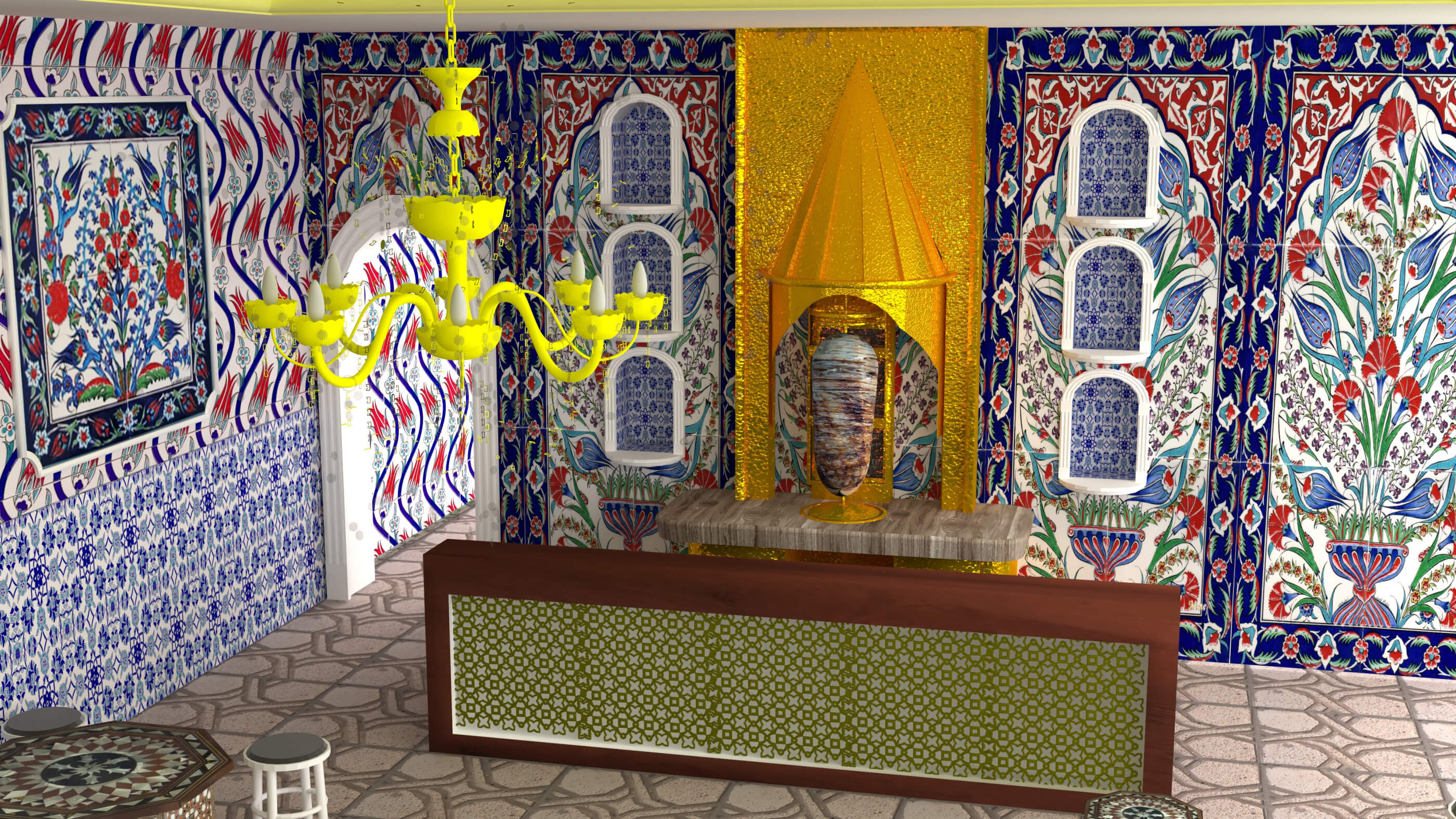 Ottoman Restaurant 4K - 3D Model by Pictorer