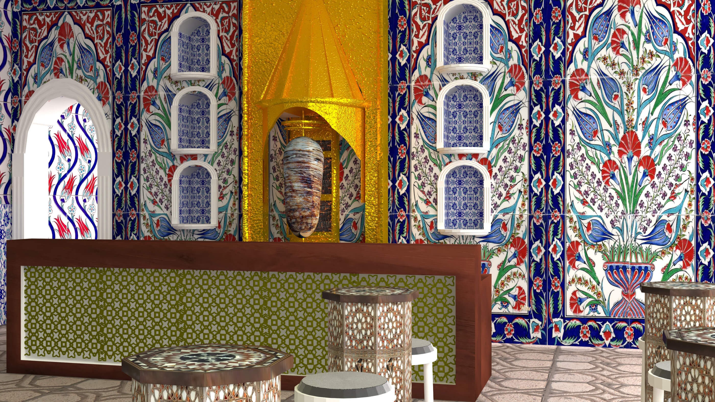 Ottoman Restaurant 4K - 3D Model by Pictorer