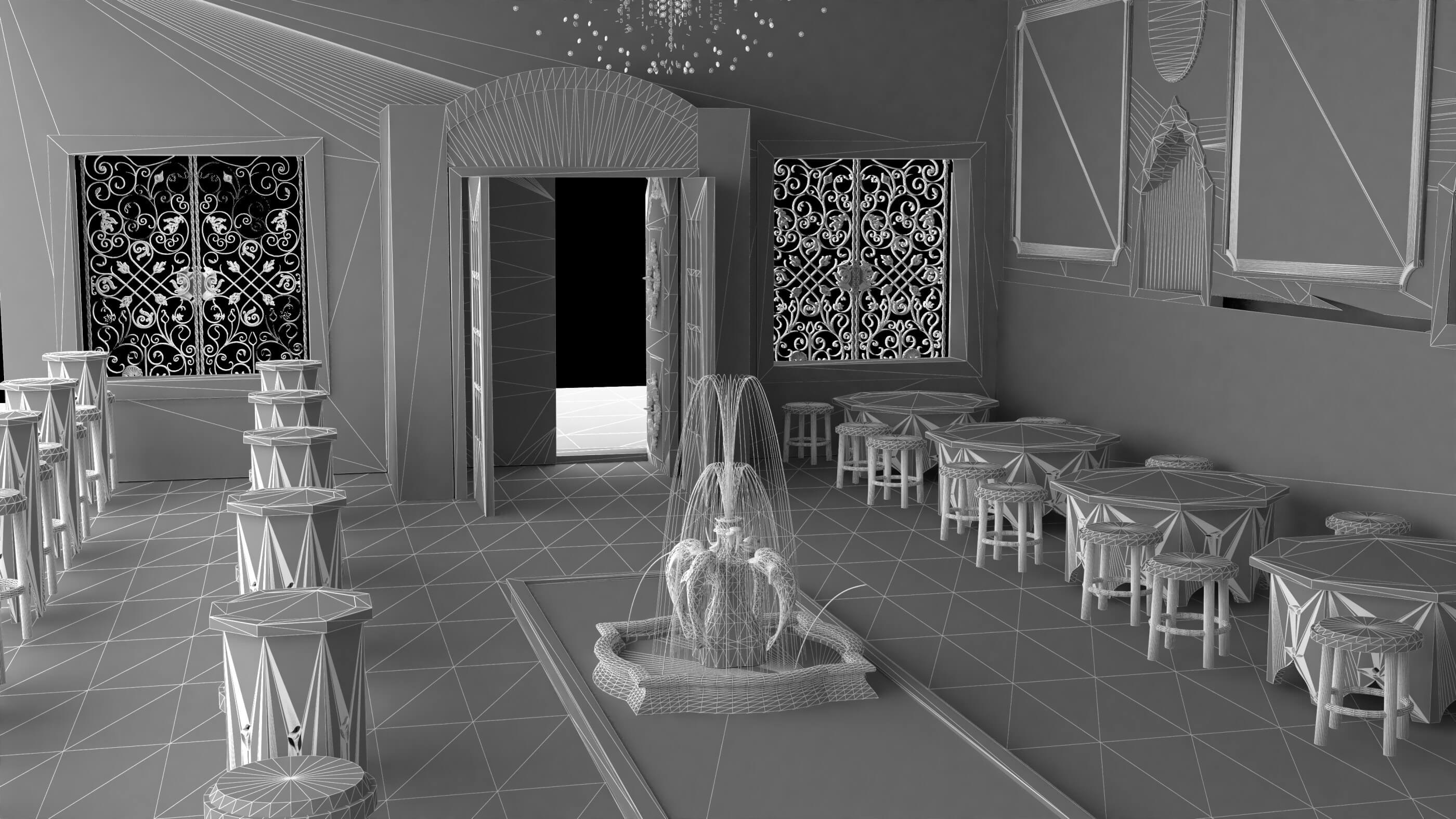 Ottoman Restaurant 4K - 3D Model by Pictorer