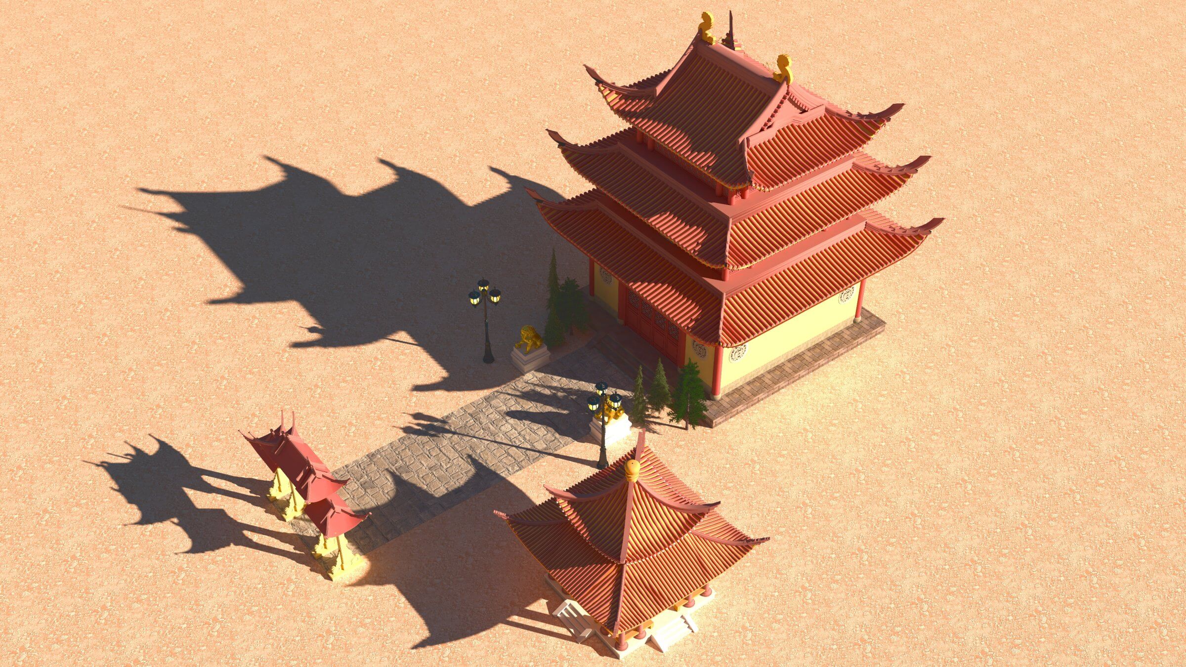 Pagoda Temple 4K - 3D Model by Pictorer